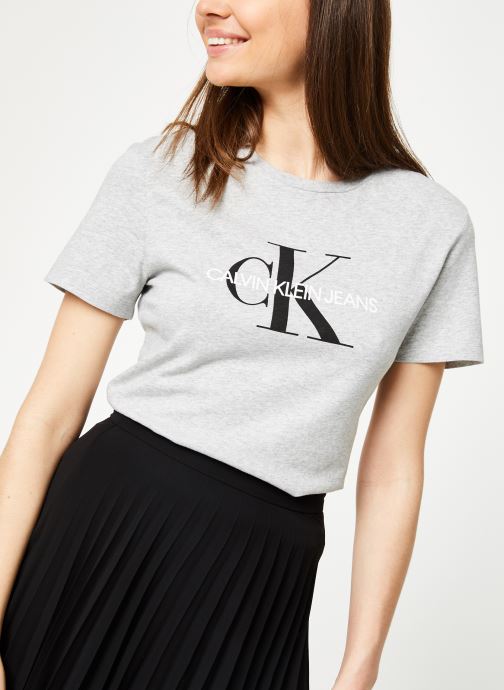 Calvin Klein Jeans T Shirt Core Monogram Logo Regular Fit Tee Gris