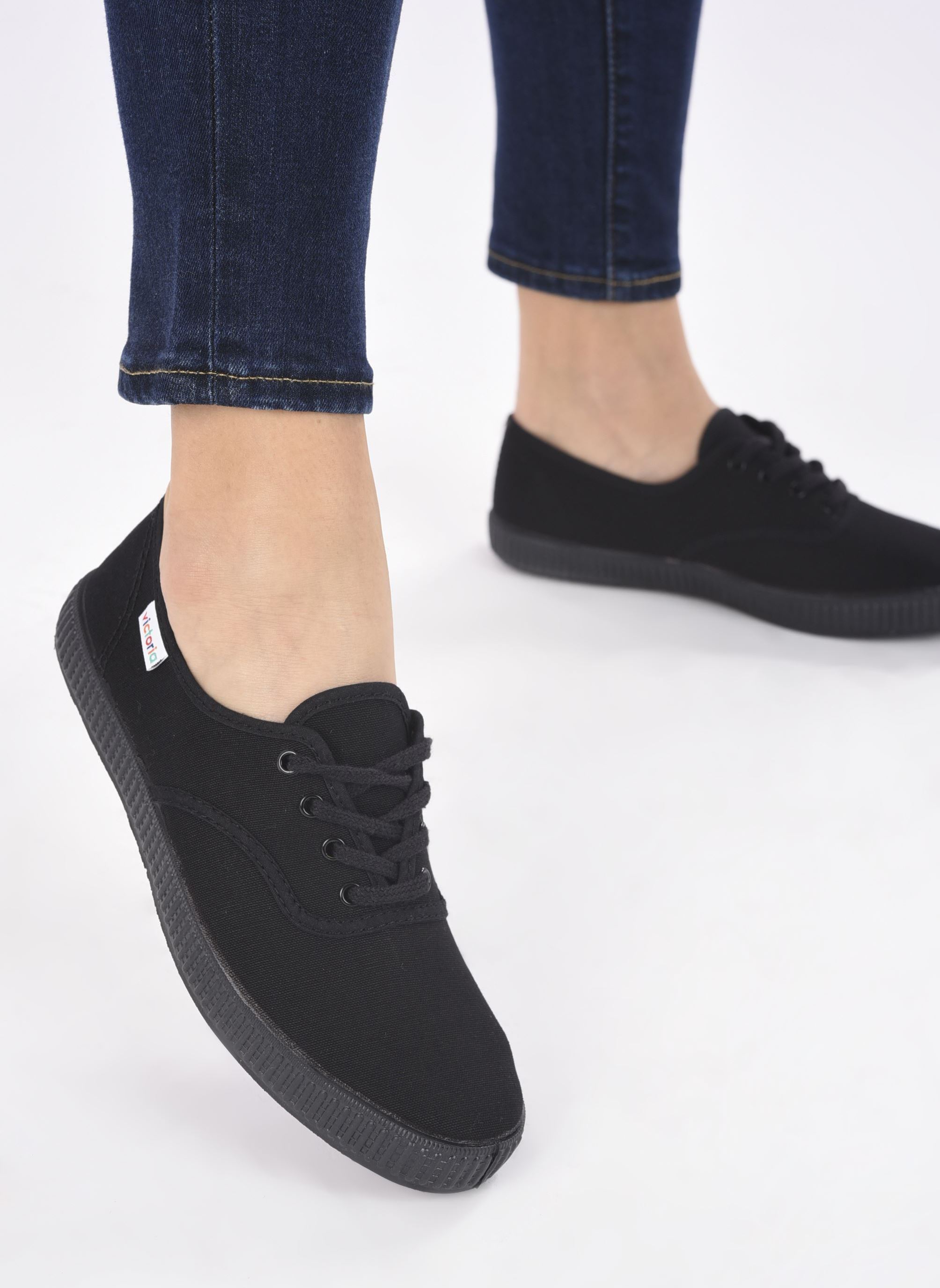 Victoria Leinen-Sneaker 1915 Inglesa Lona Piso Negro W damen schwarz ...
