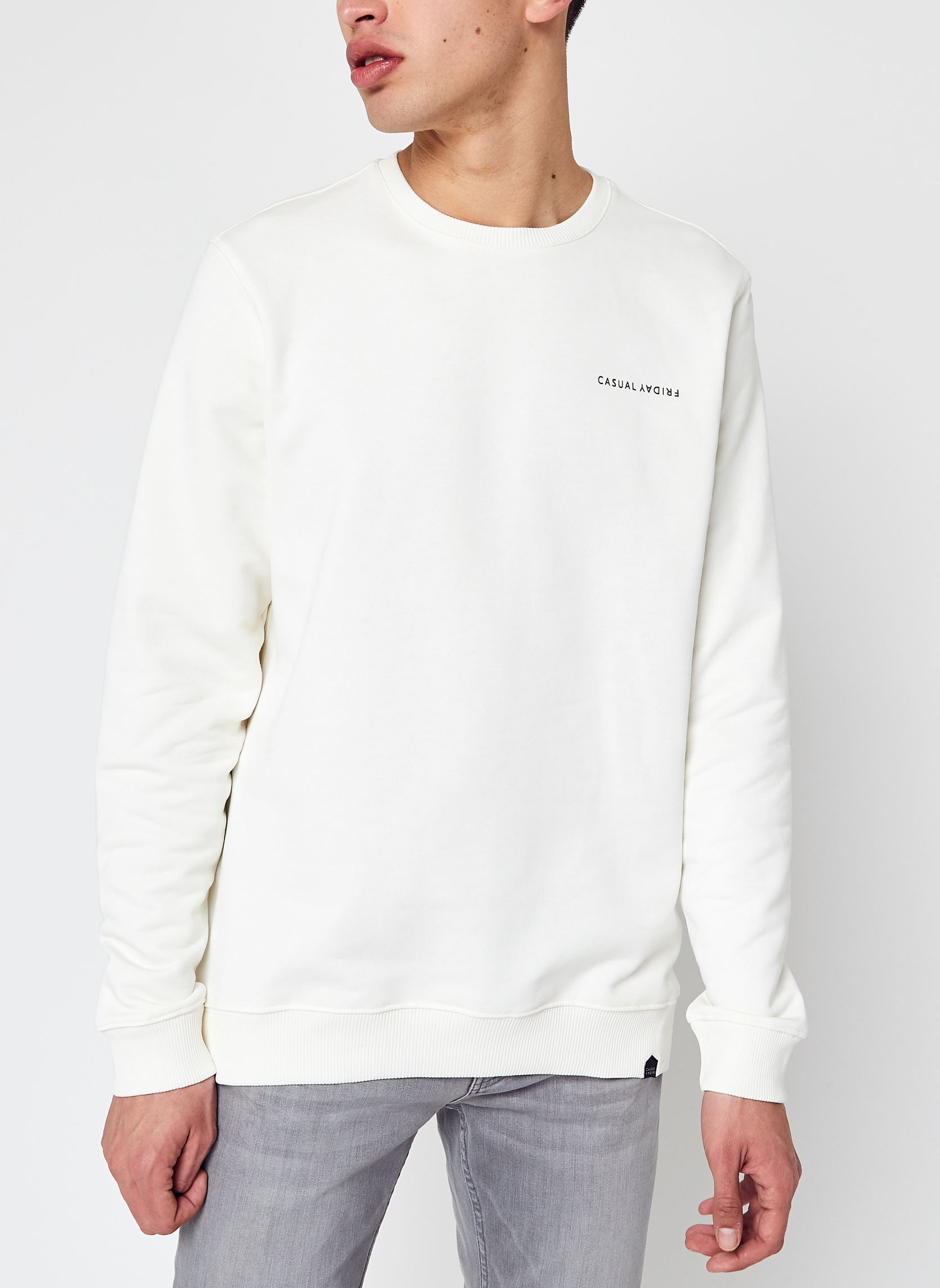 Casual Friday Sweatshirt - Severin Crew Neck Sweat (Blanc) - Vêtements ...
