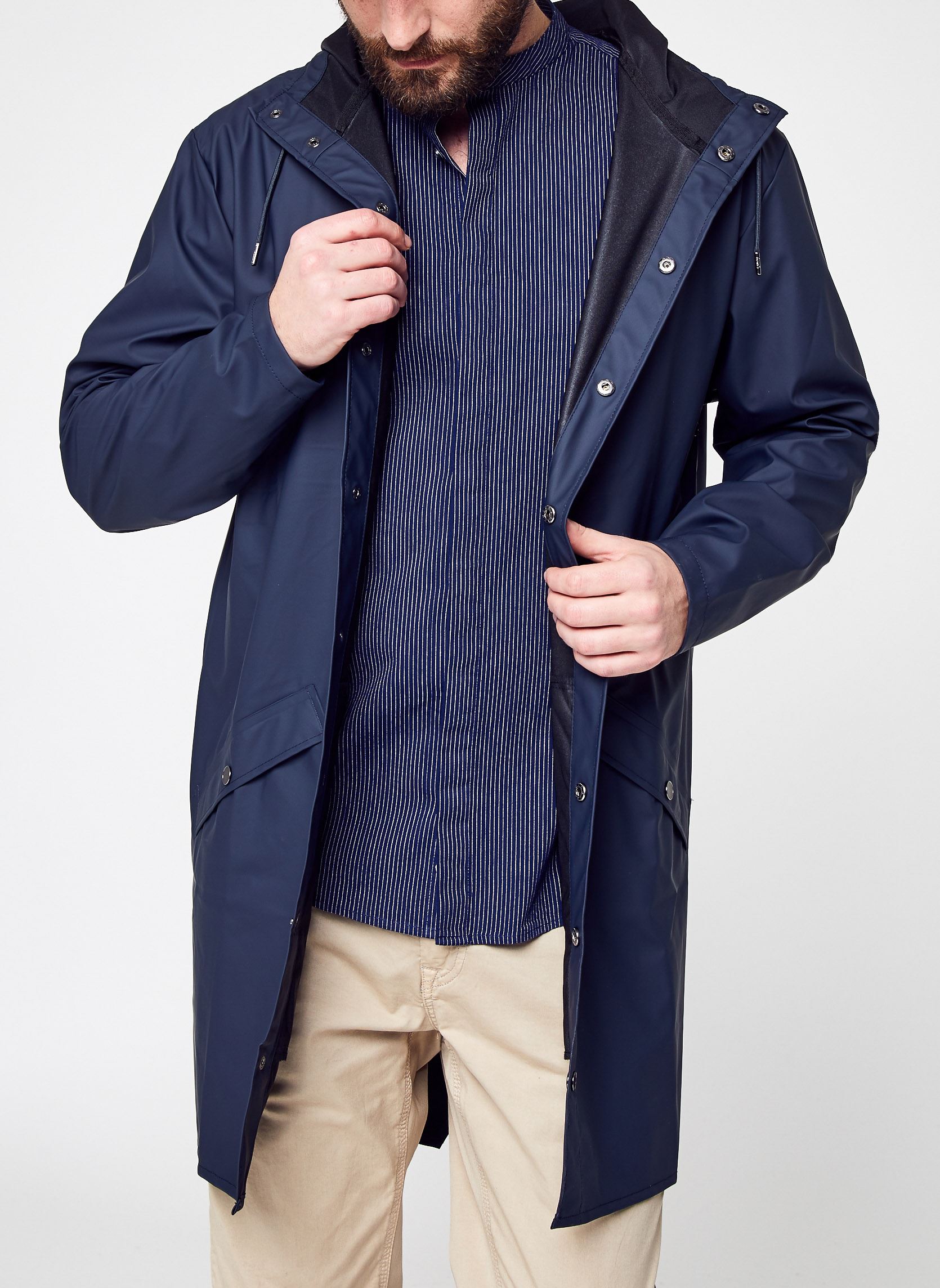 RAINS Vestes imperméables Long Jacket N homme bleu | Sarenza France