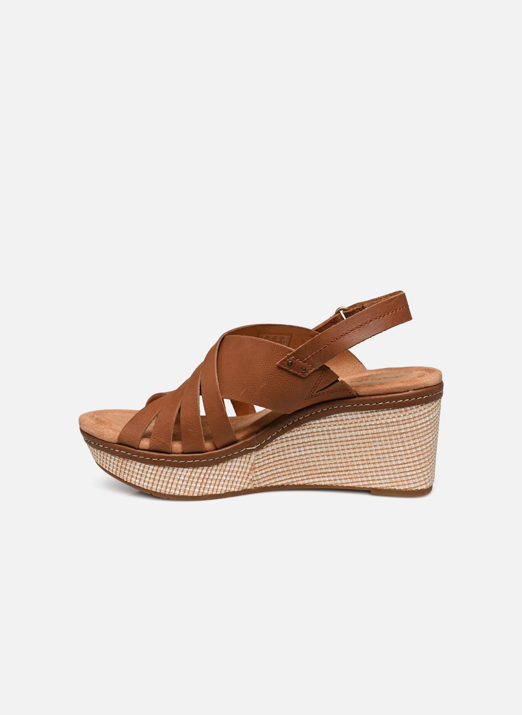 Sandalias y plataformas de cuña Elleri Grace mujer marrón Clarks ...