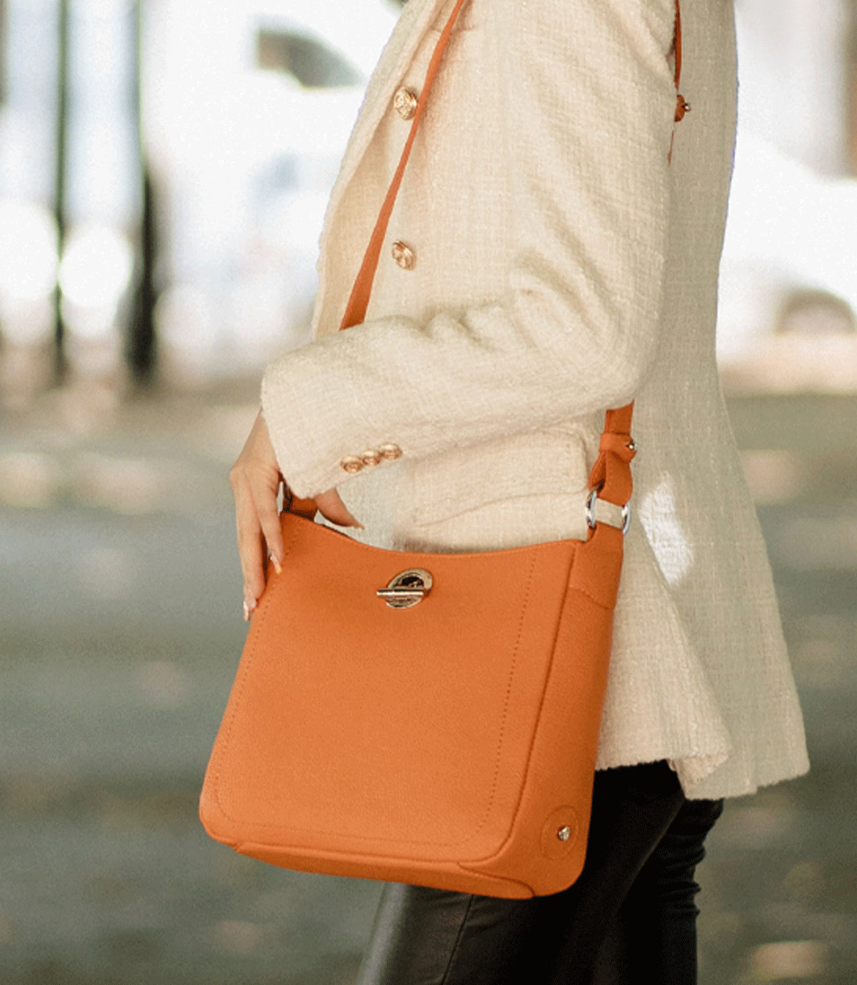 Lamarthe Sacs à main Sac porté bandoulière PARIS Paris orange femme ...