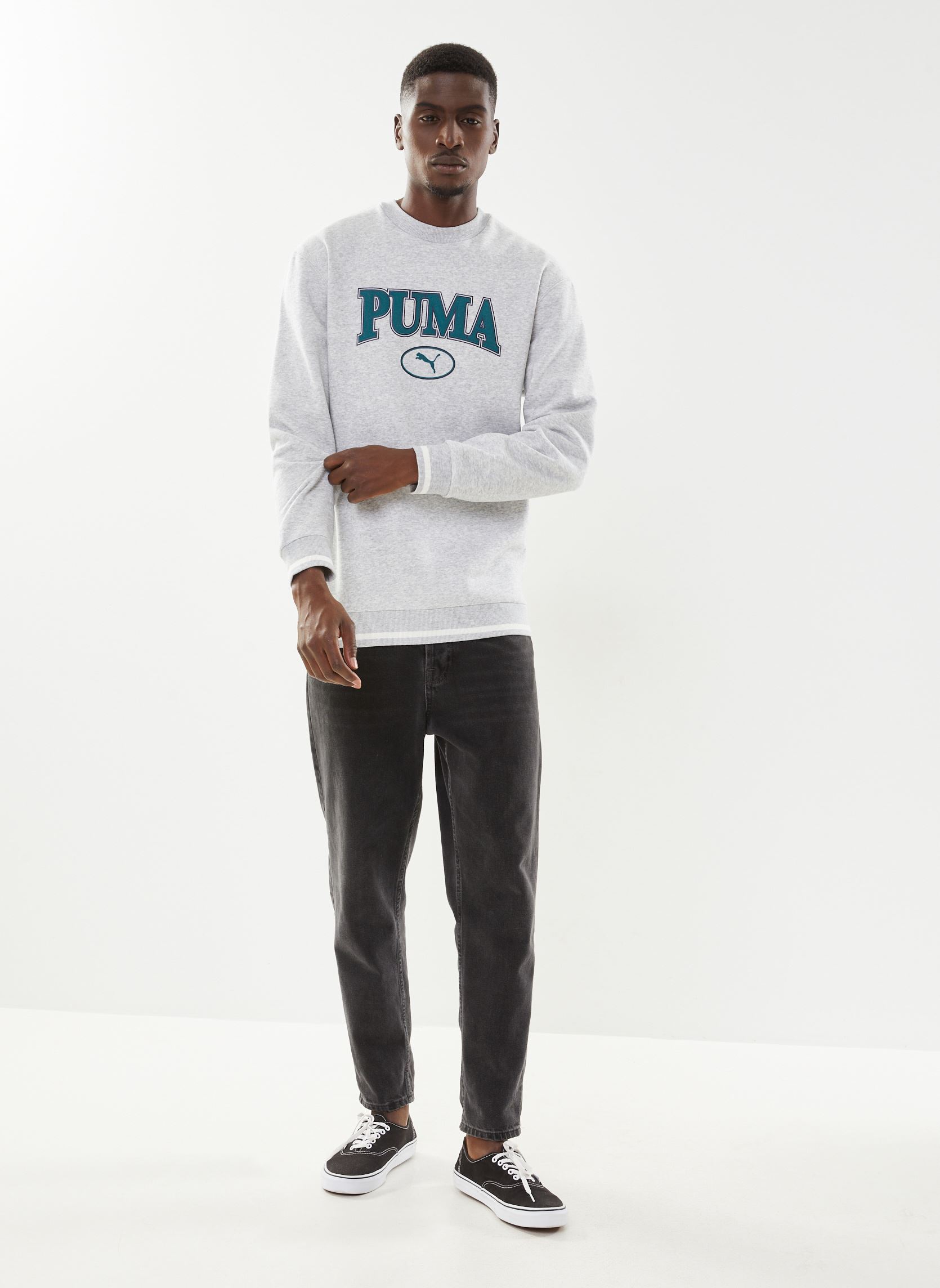 Puma Sweatshirts Sweatshirt - Puma Squad Crew Fl homme gris | Sarenza ...