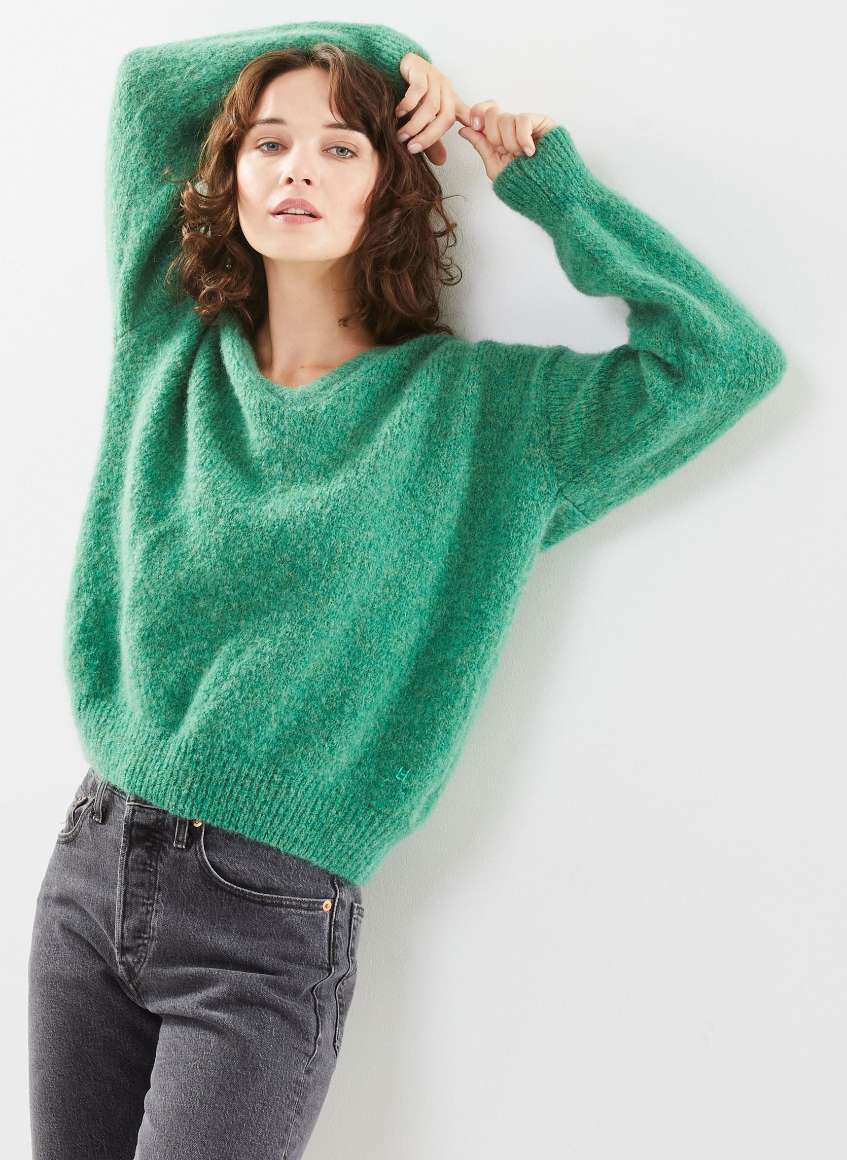 Leon & Harper Pulls Pull - Malili MAK01 Plain femme vert | Sarenza France