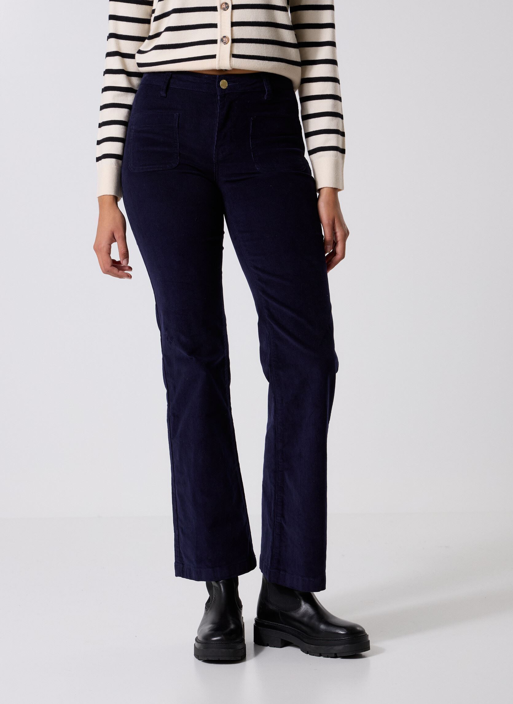 Pantalon Velours Femme Droit