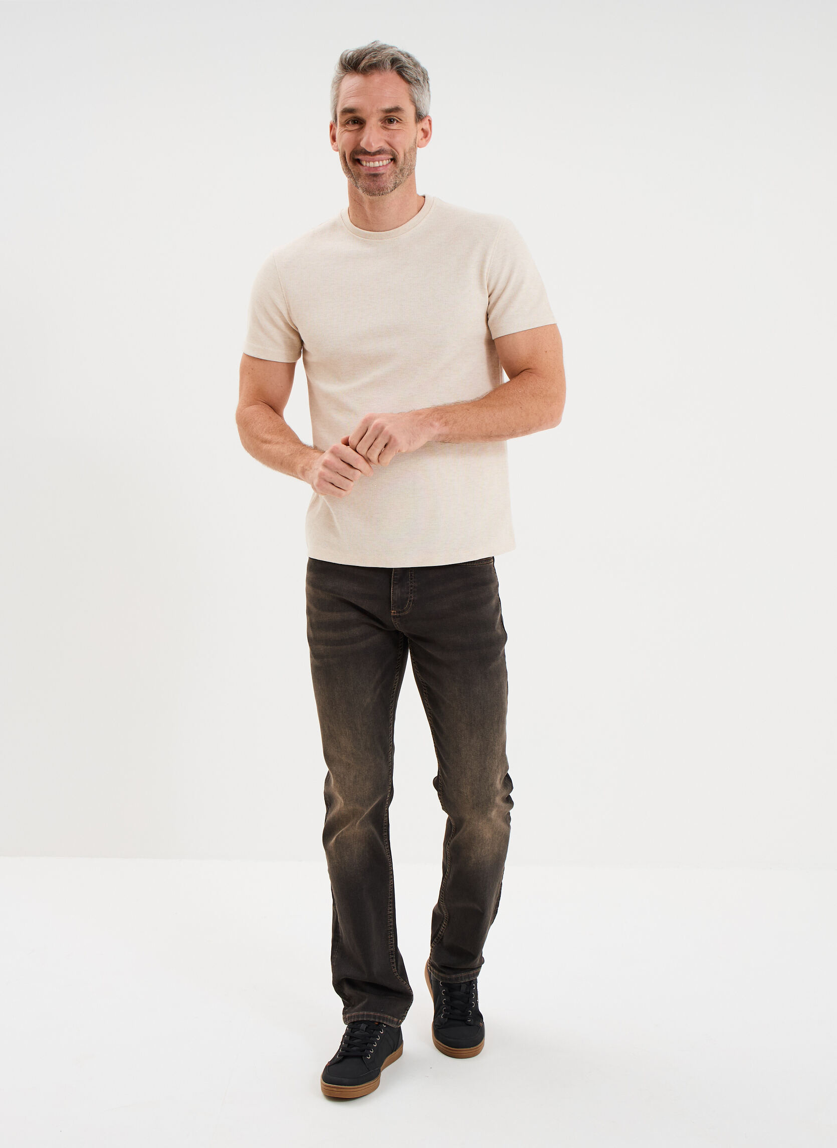 CREEKS Jeans droit CRE1_REGUL_KNIT homme noir | Sarenza France