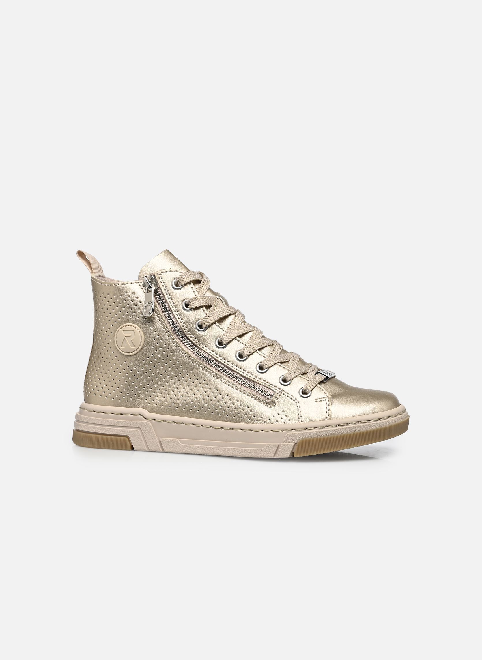Rieker Baskets toile N3945 femme or et bronze | Sarenza France