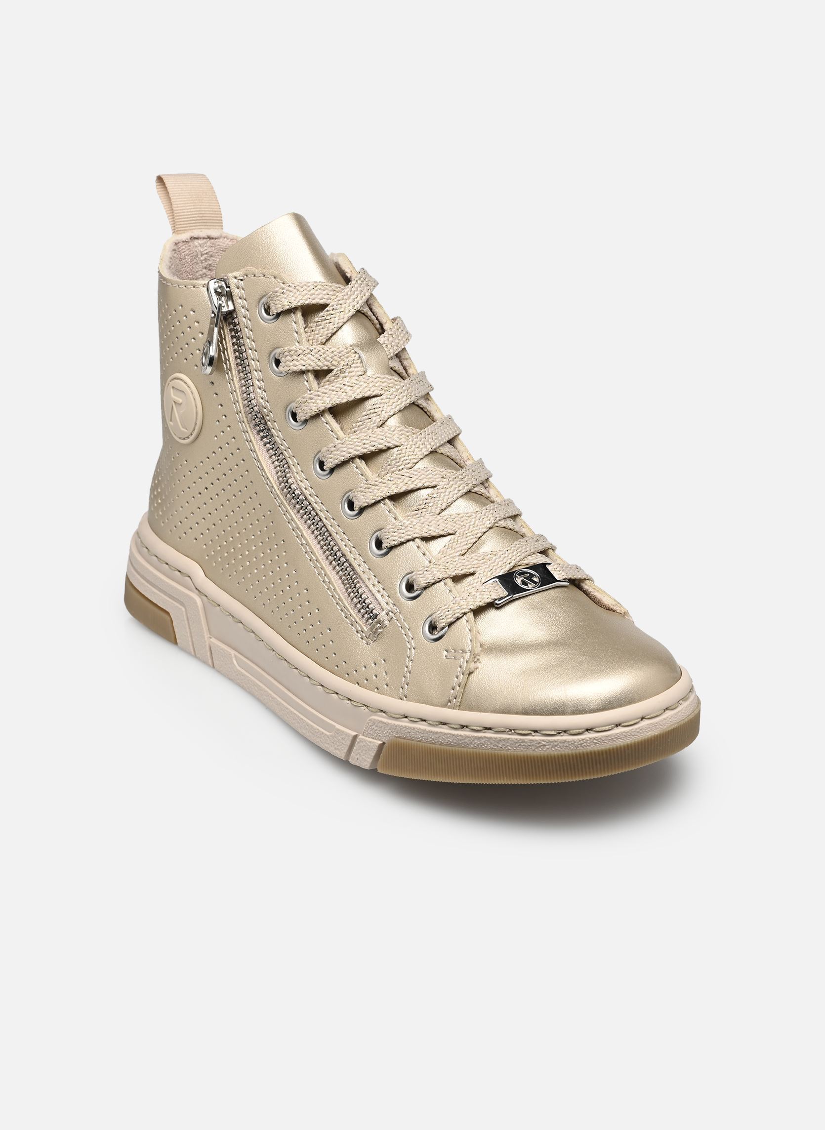 Rieker Baskets toile N3945 femme or et bronze | Sarenza France
