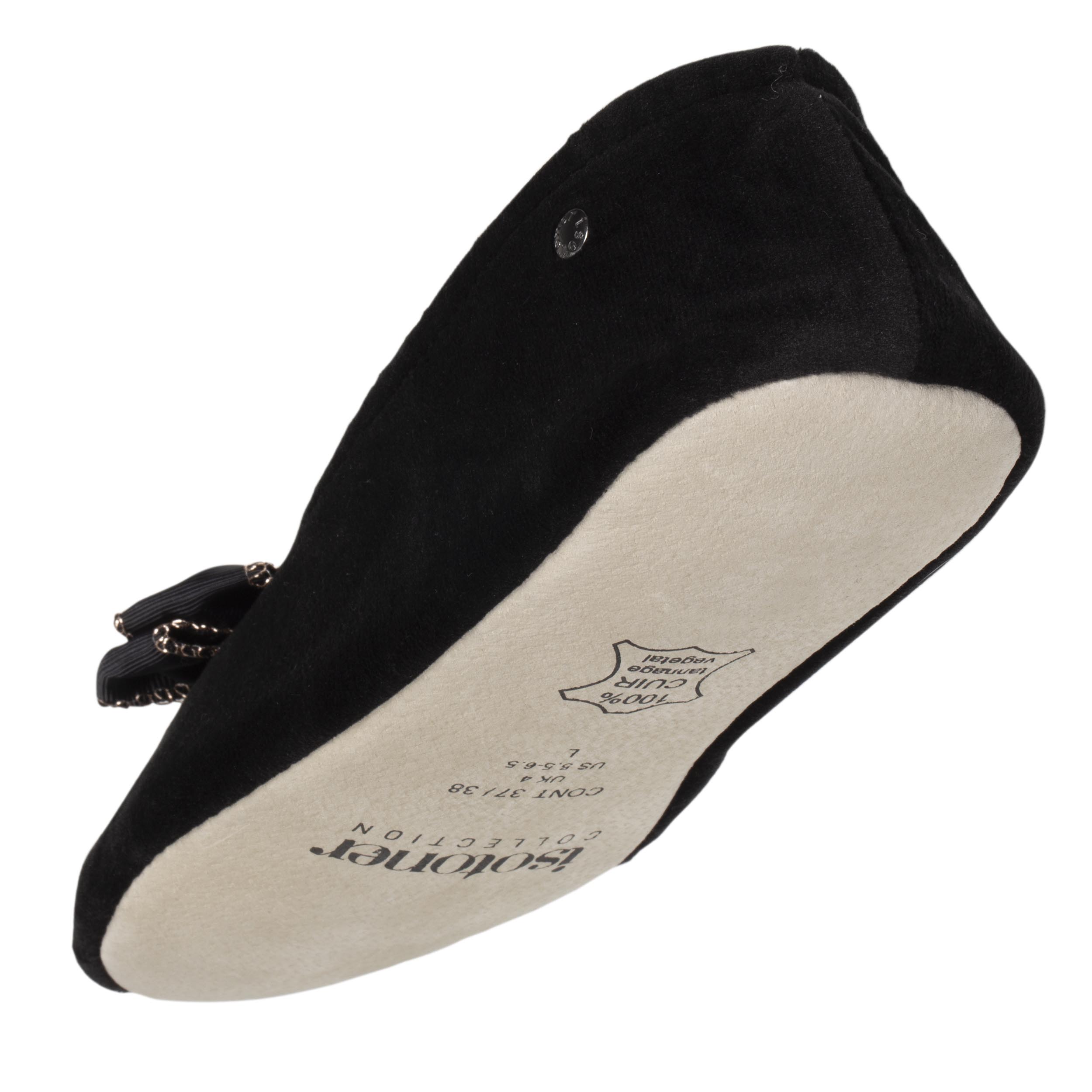 Isotoner Chaussons ballerines Femme Nœud Précieux Noir (Noir ...