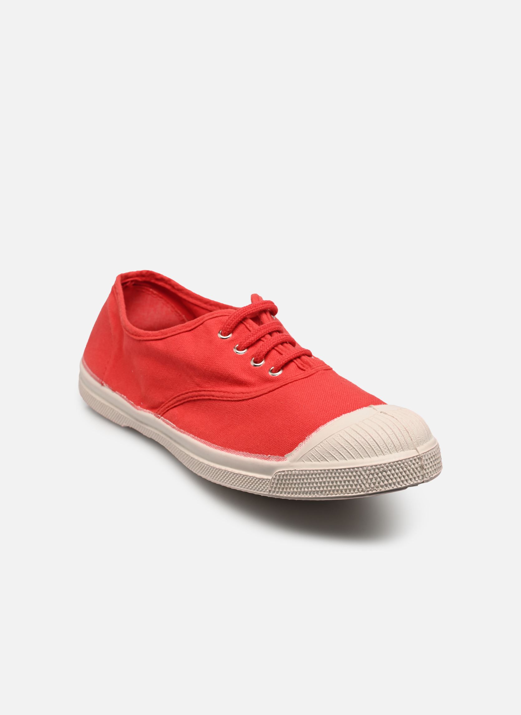 Bensimon Baskets toile Baskets - LACETS femme rouge | Sarenza France
