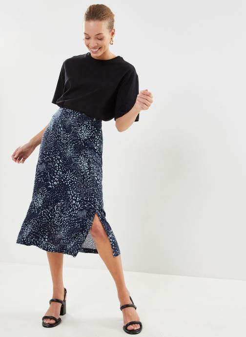 Ichi Jupe midi - Ihjernie Sk (Bleu) - Vêtements chez Sarenza (688818)