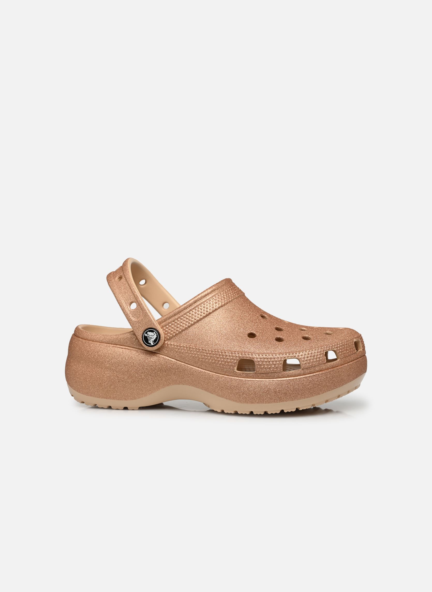Crocs Pantoletten und Clogs Classic Platform Glitter Clog W damen beige ...