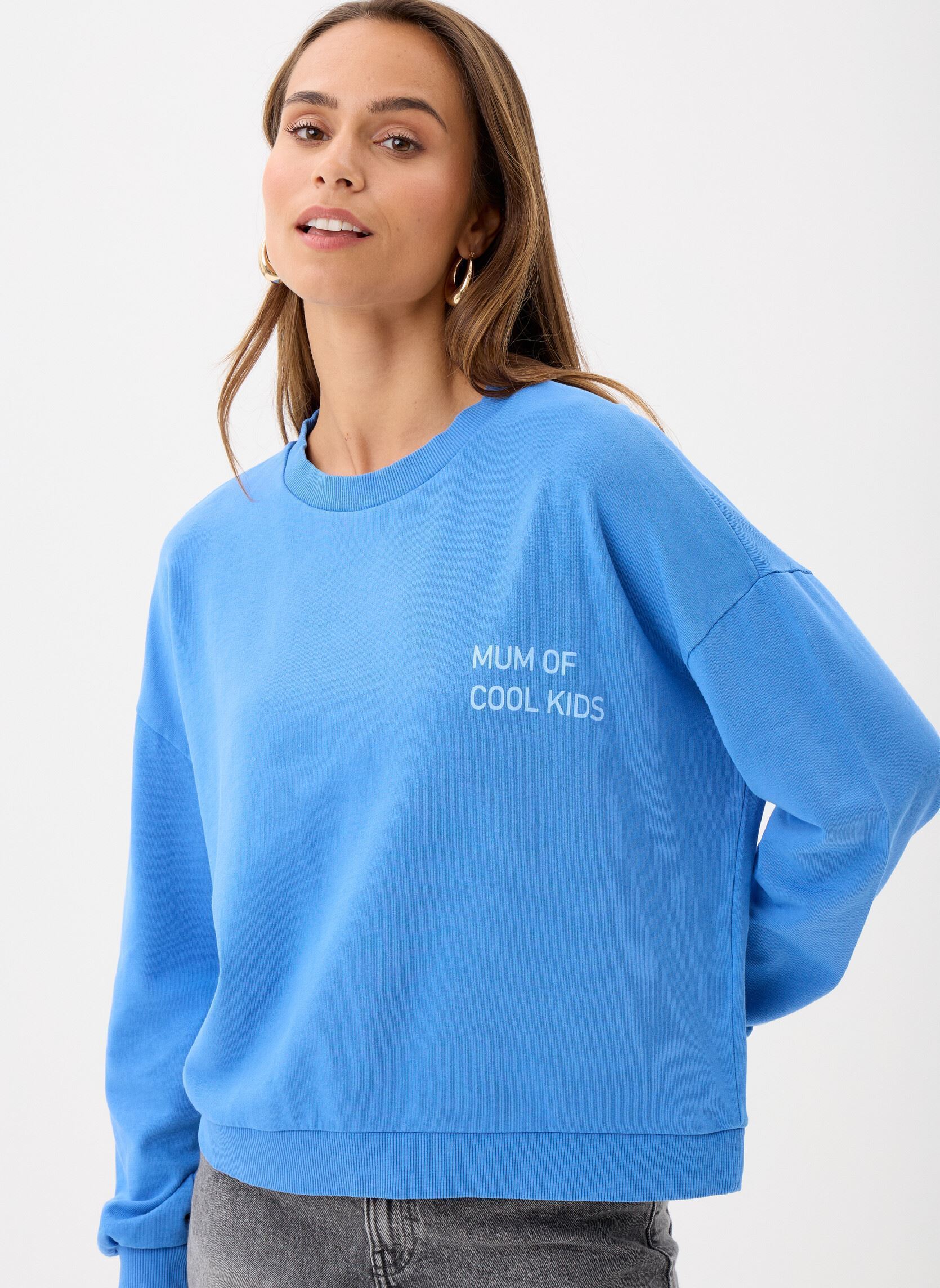 Sudaderas Pcaly Ls Washed Sweat Fc Bc mujer azul Pieces | Sarenza España