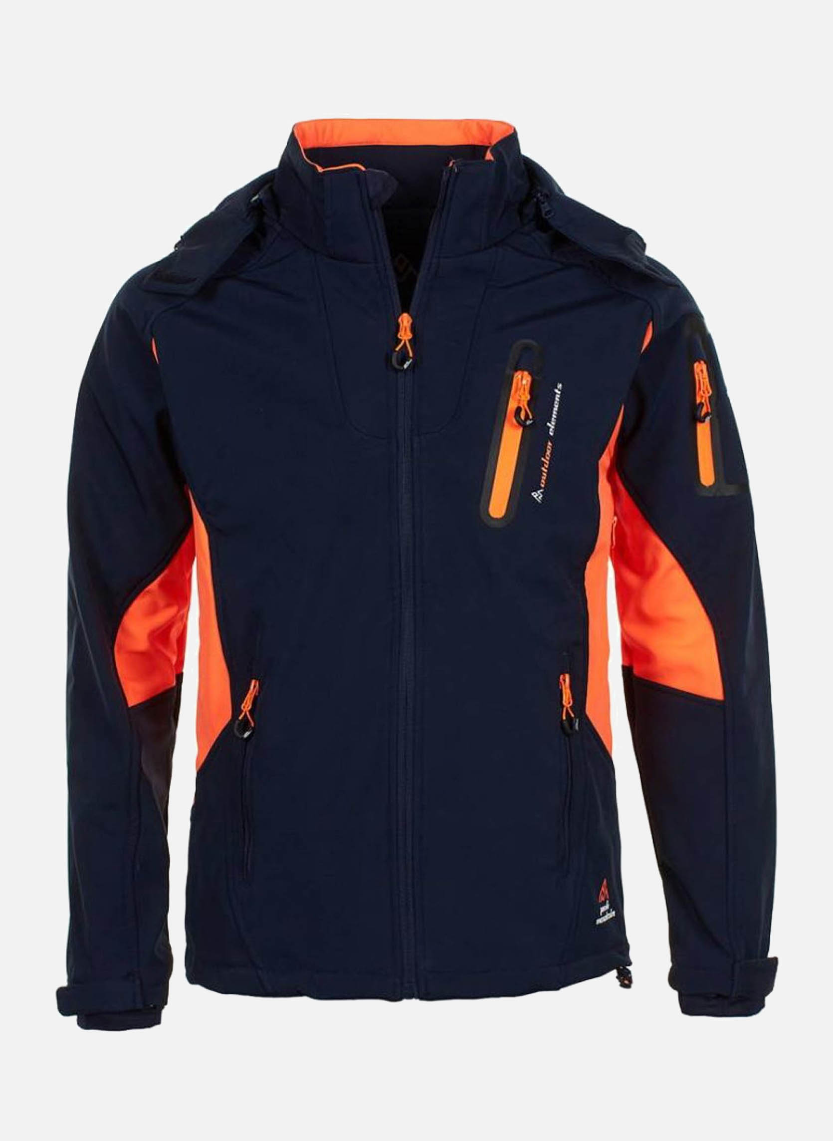 Peak Mountain Blousons Blouson softshell homme CAVYBA MARINE/ORANGE ...