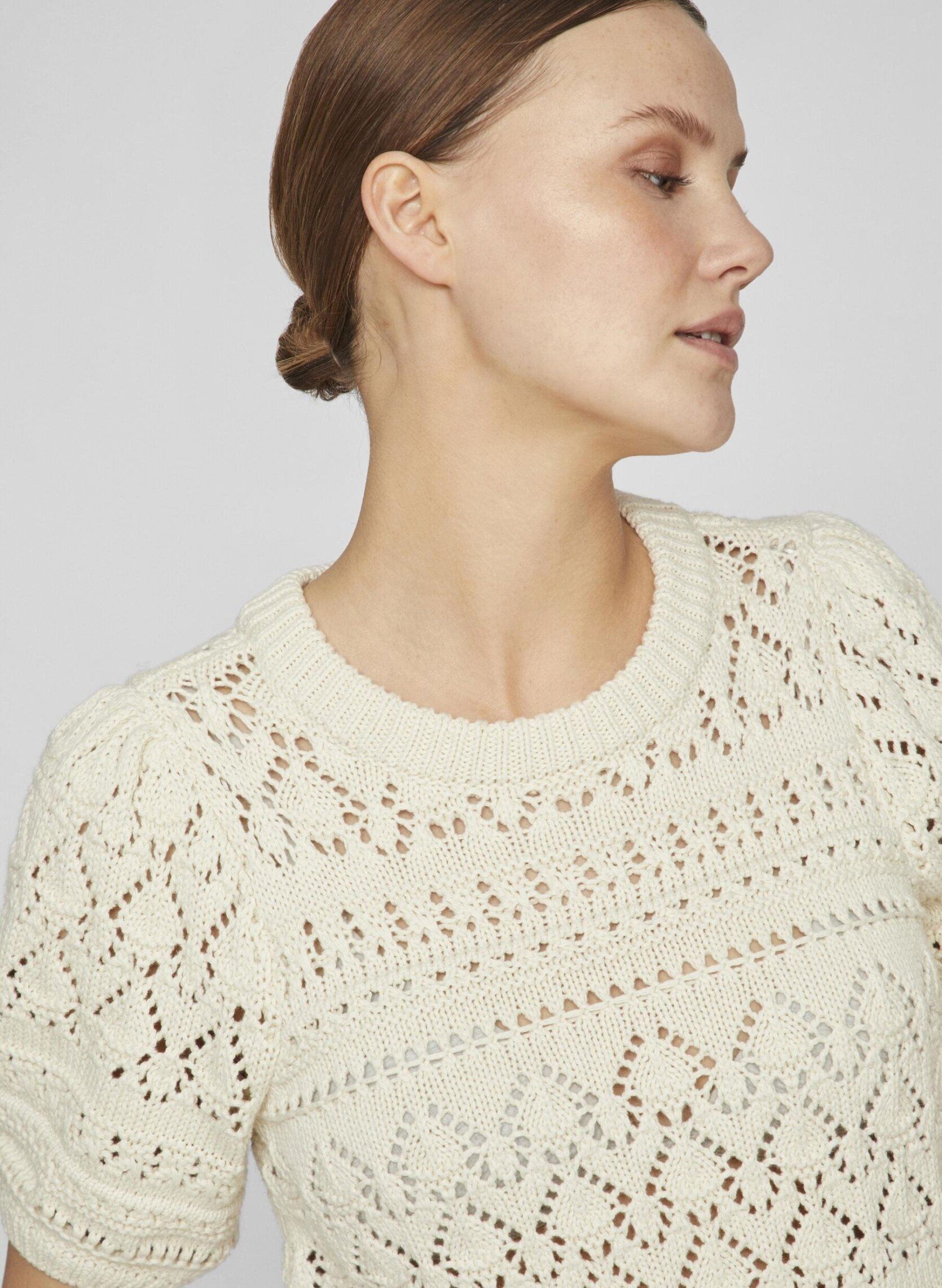Vila Pull - Vimorena 2/4 O-Neck Knit/Rou (Beige) - Vêtements chez Sarenza (701430)