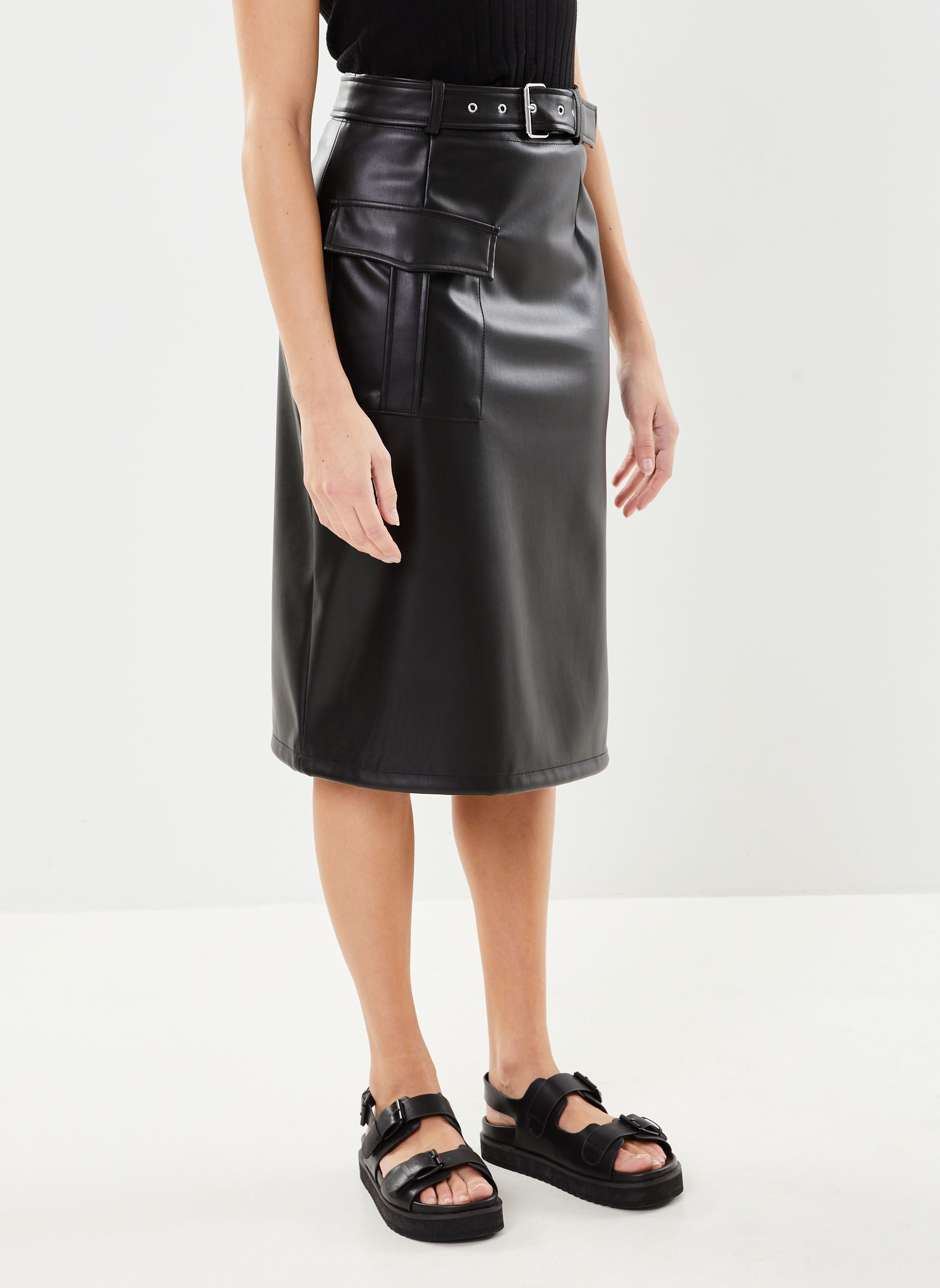 Bestel Noisy May Halflange rokken Nmpaula Pu Midi Cargo Skirt W Slit ...
