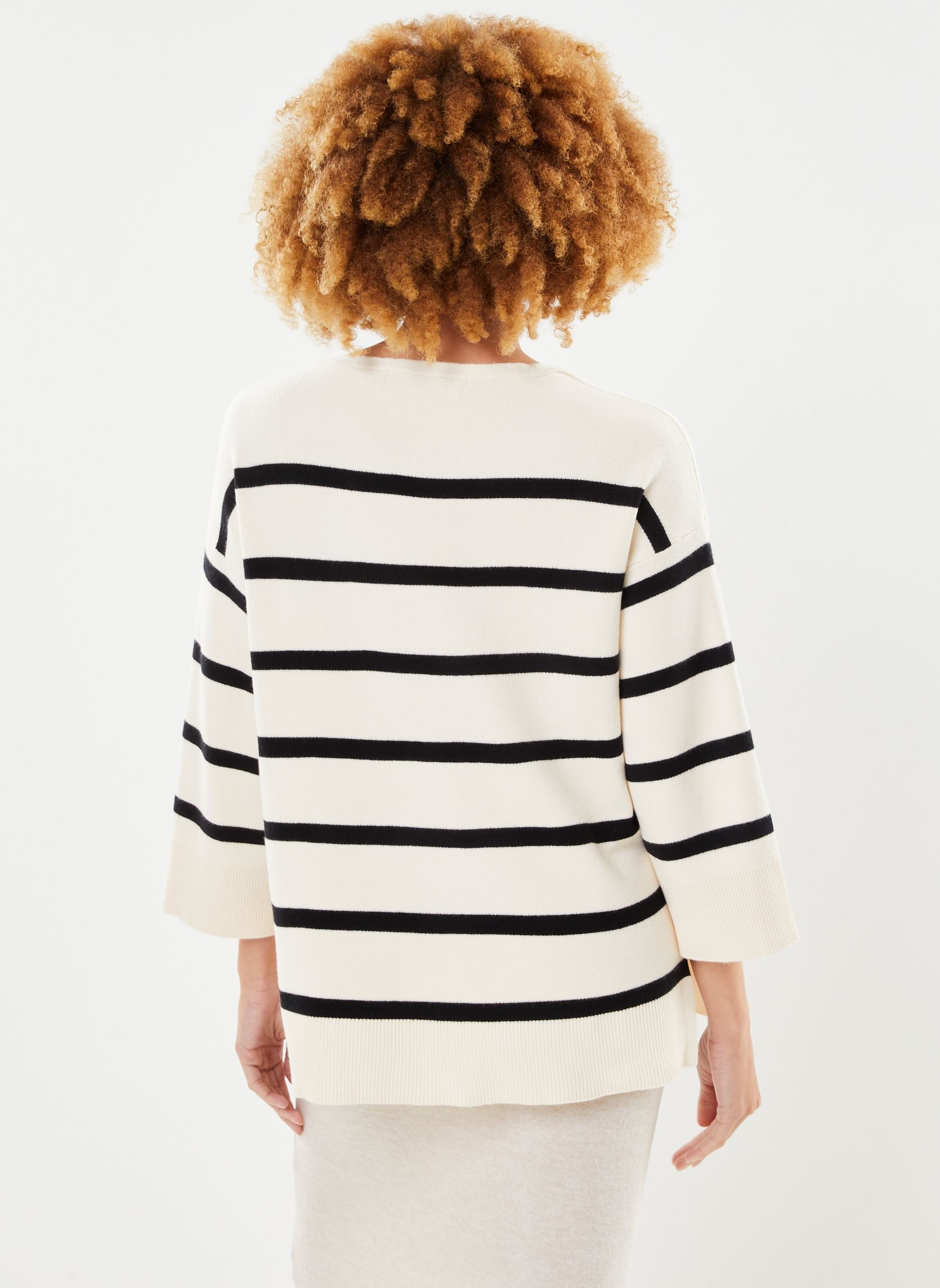 Vero Moda Pulls Pull - Vmsaba 3/4 V-Nck Stripe Pullover Ga Noos femme ...