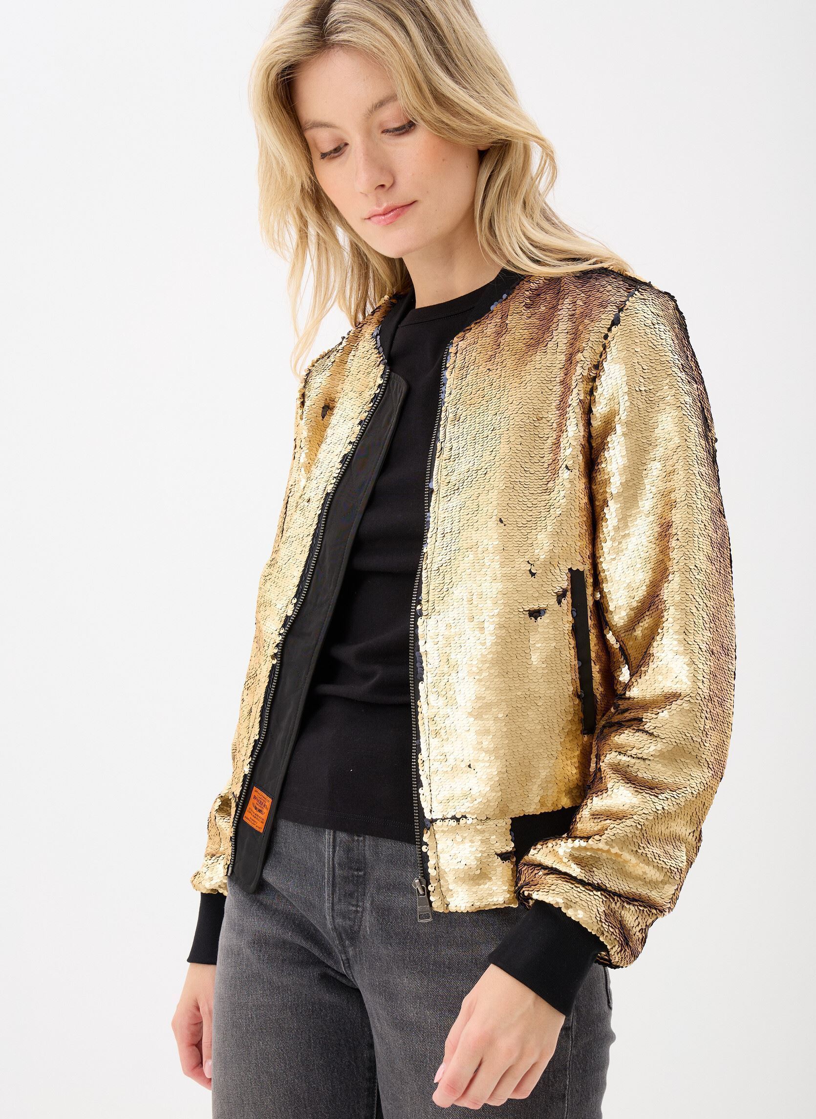 Bombers Original Blousons Blouson - Glitter Women femme or et bronze ...