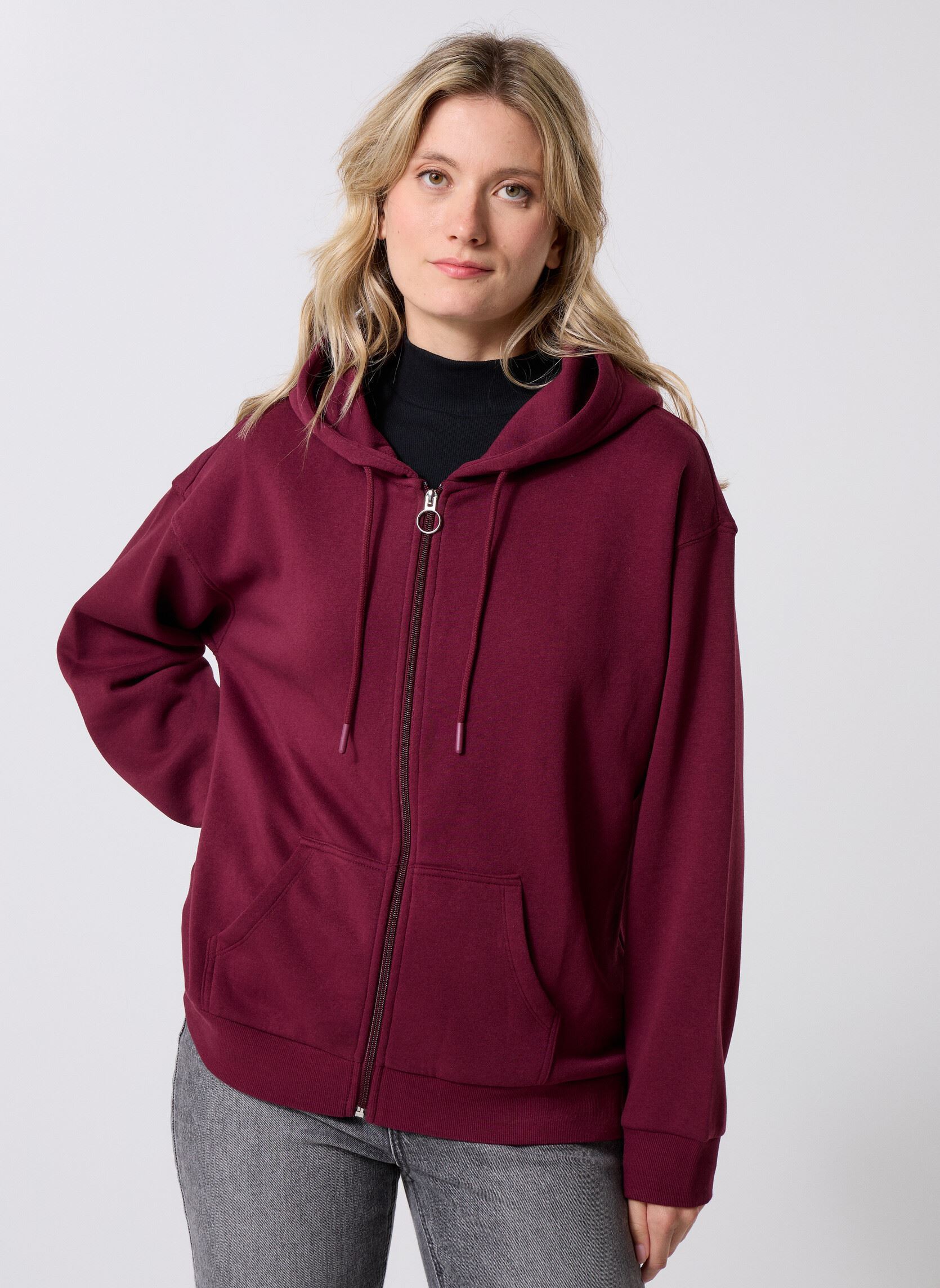 MADE BY Sweats zippés MZIPP sweatshirt femme bordeaux | Sarenza France