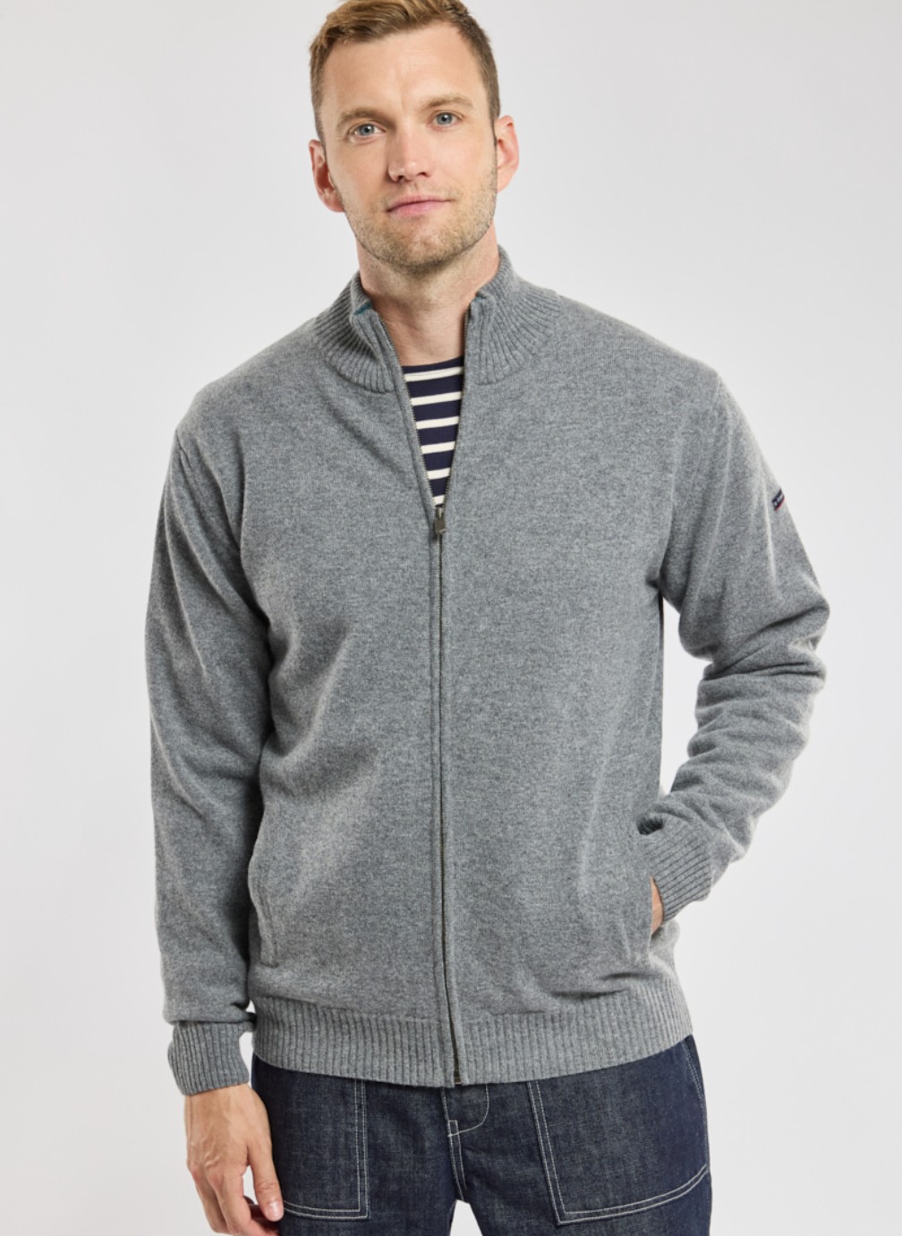 Armor Lux Gilets Gilet 72546 slate/dark storm/chiné homme gris ...
