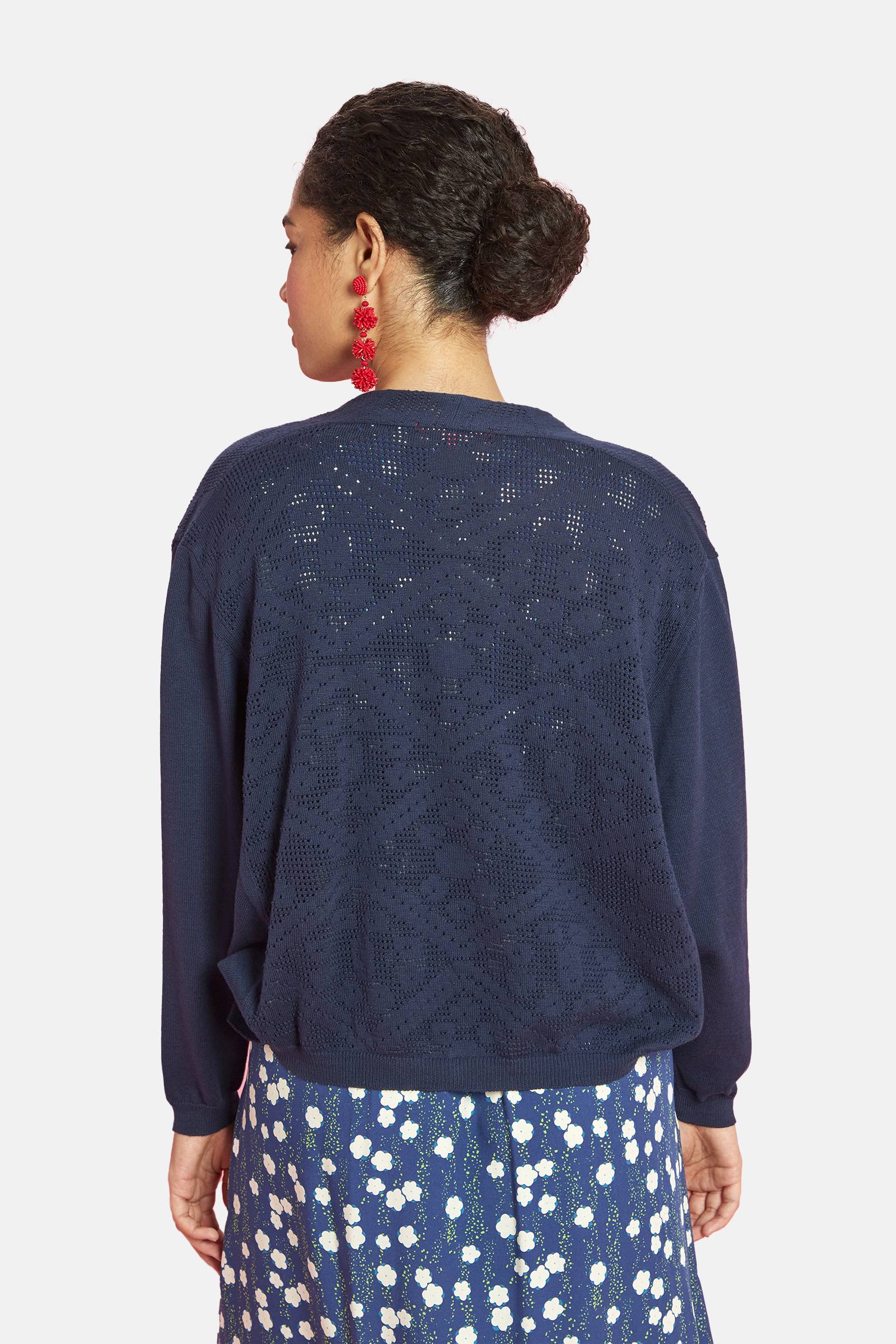 Antoine et Lili GILET AJOURÉ NILO BLEU MARINE (Bleu) - Vêtements chez Sarenza (726162)