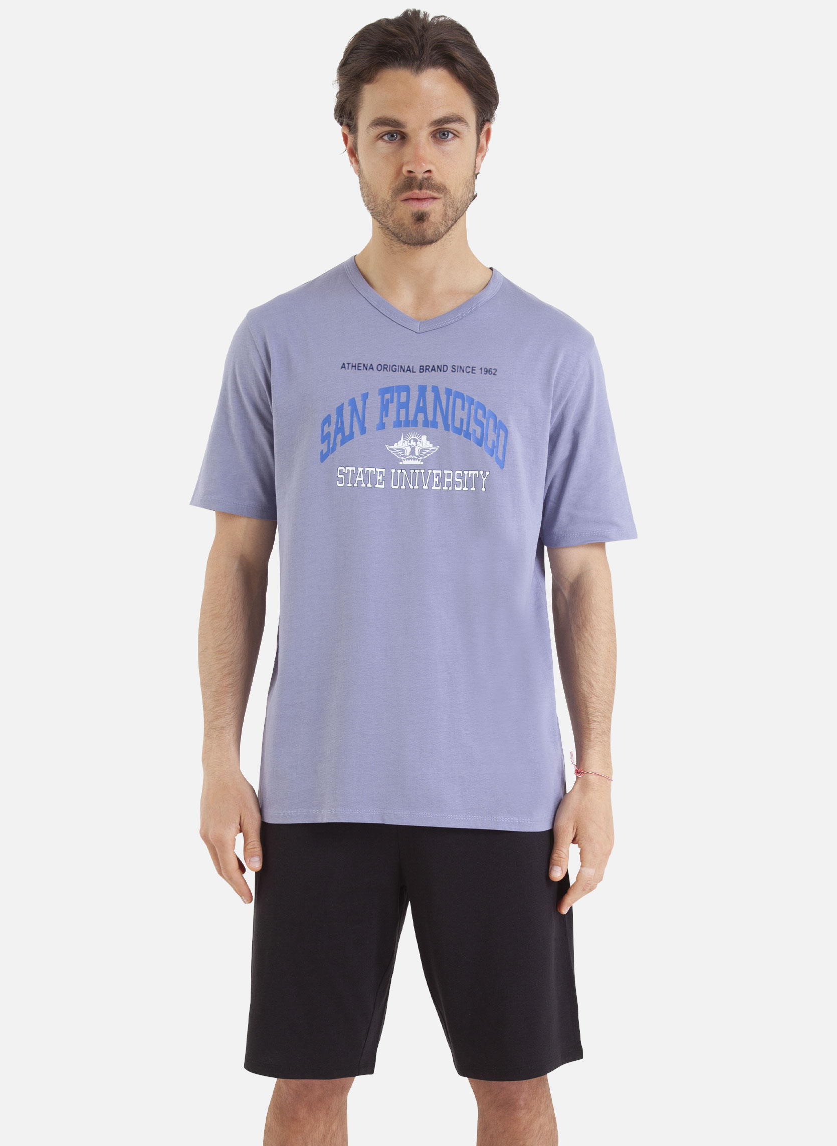 ATHENA Combinaisons Pyjama court homme Ecopack - Gris - ATHENA homme ...