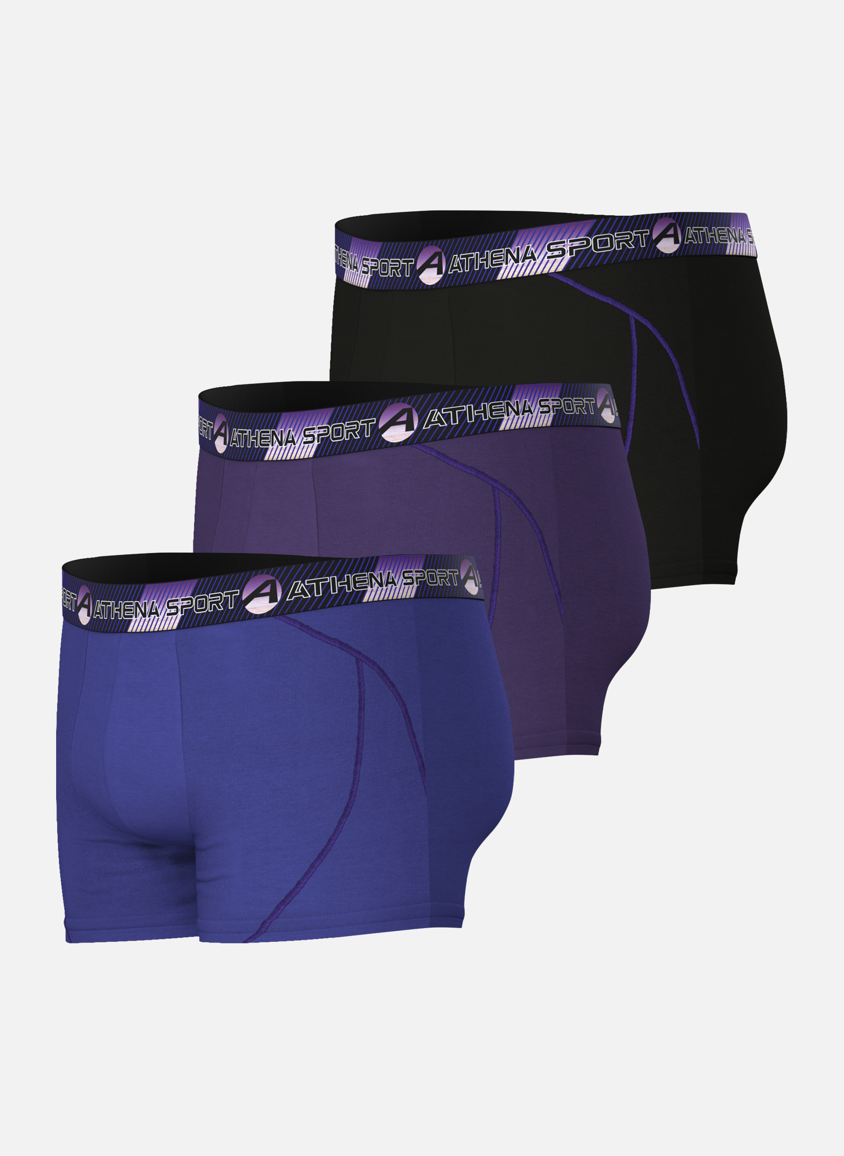 ATHENA Boxers Lot de 3 boxers homme Training Dry - Violet - ATHENA ...