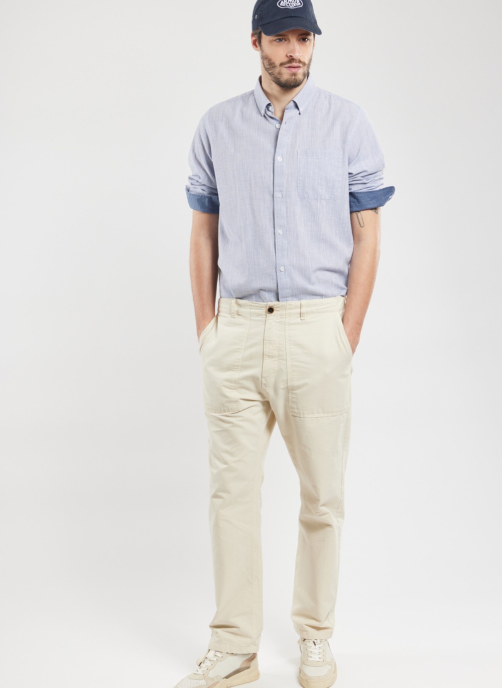 Armor Lux Chemises Chemise 72529 milleraie marine/milk homme gris ...