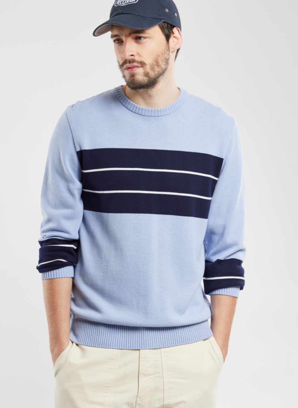 Bérac Pulls Pull Berac eventide/marine deep/blanc homme bleu | Sarenza ...