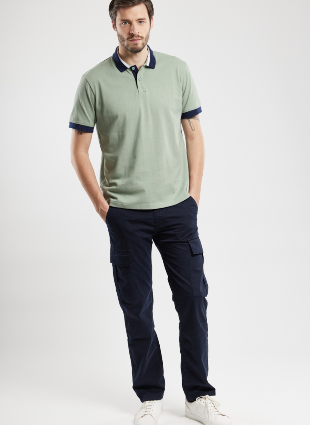 Bérac Polos manches courtes Polo Berac lily pad/marine deep/blanc homme ...