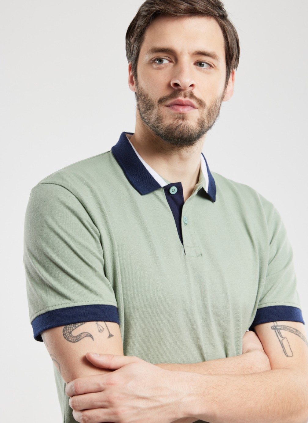 Bérac Polos manches courtes Polo Berac lily pad/marine deep/blanc homme ...