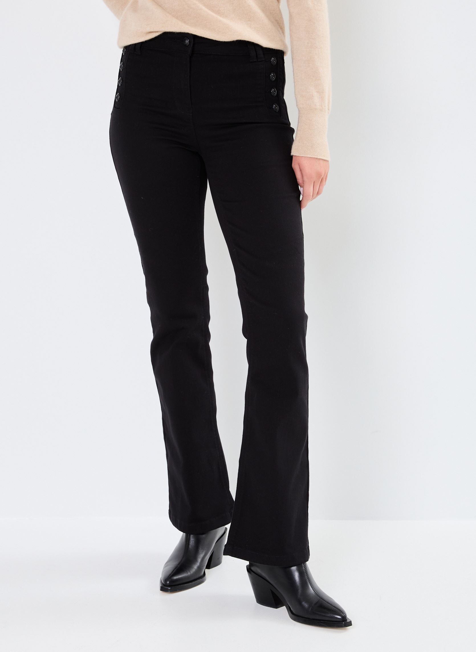 Georgia Rose Jeans flare Jean large - PROMID femme noir | Sarenza France