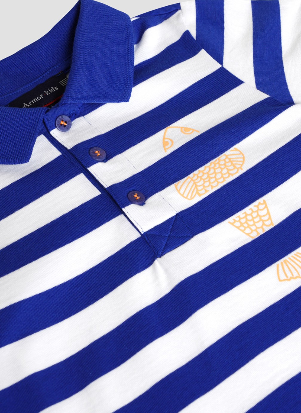 Armor Lux Polos Polo Poisson blanc/etoile fille bleu | Sarenza France