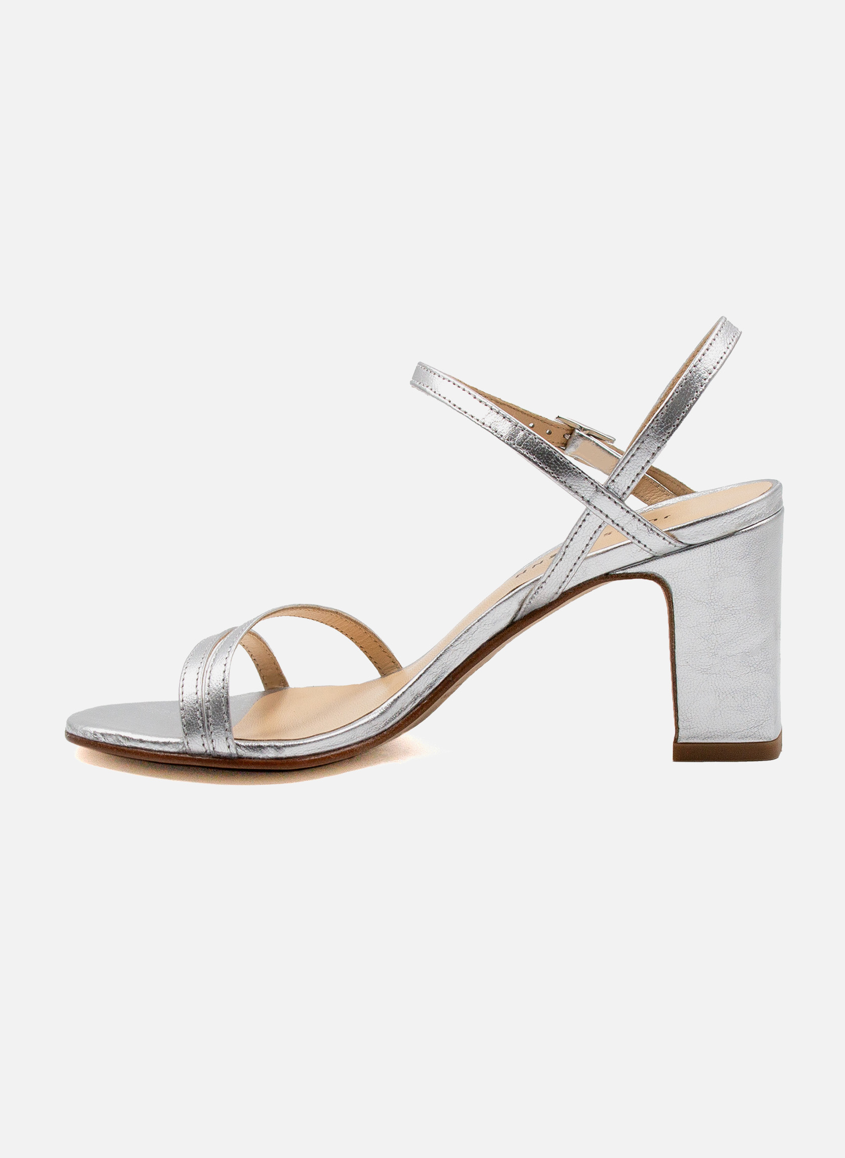 JULES & JENN Sandales Sandales talon épurées cuir métallisé femme ...