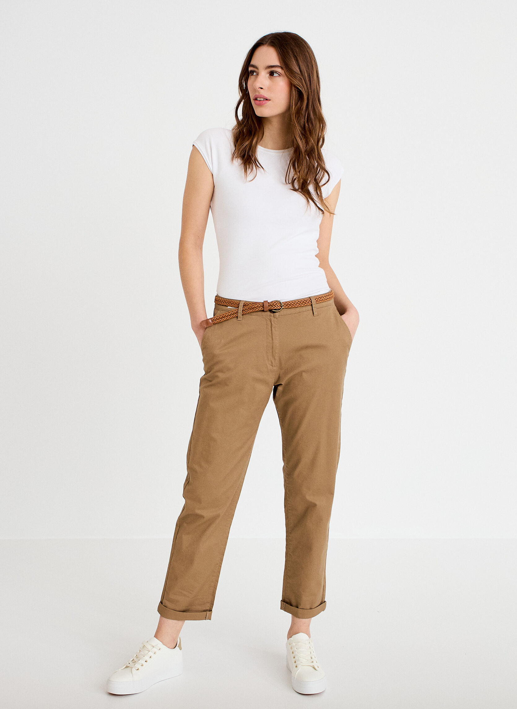 Cache Cache Pantalons droit CHINO-SICO femme marron | Sarenza France