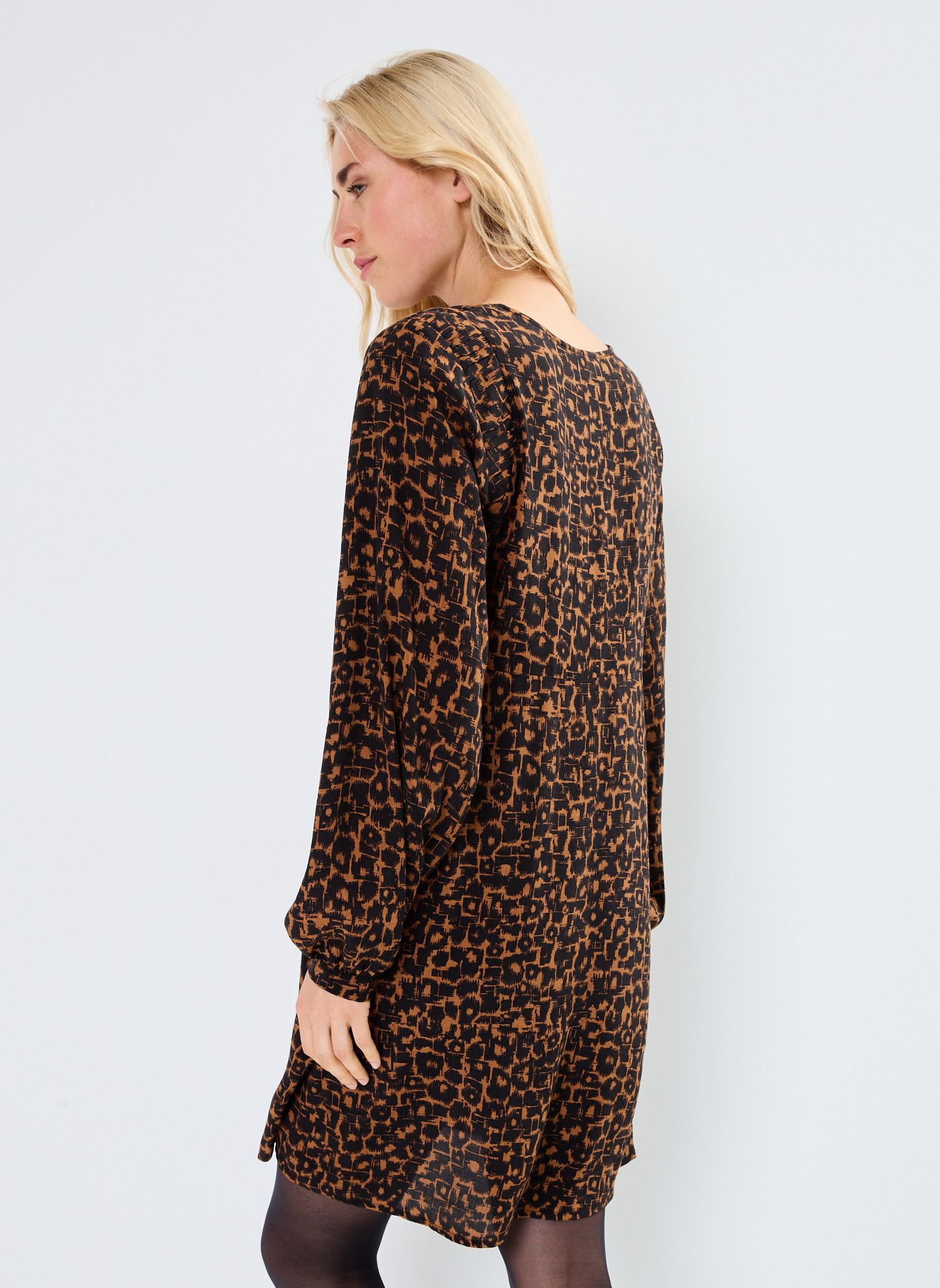 Vila Robes Robe mini - VIMOSAS DUA L/S SHORT DRESS femme marron ...