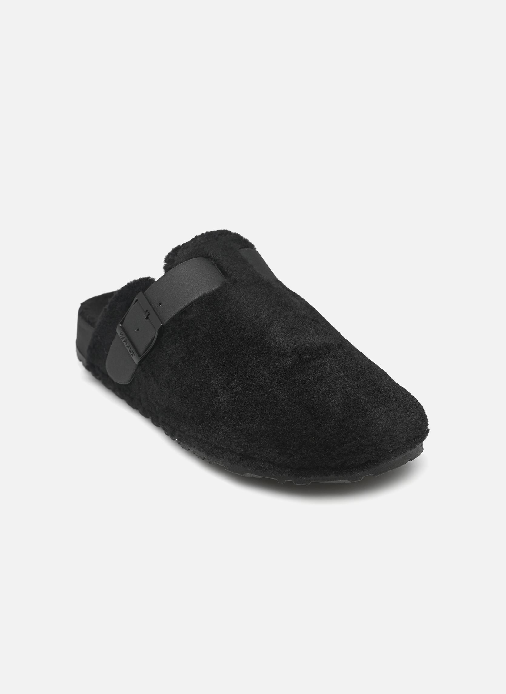 Isotoner Chaussons Mule - Fourrure - Semelle Ultra Souple - homme noir ...