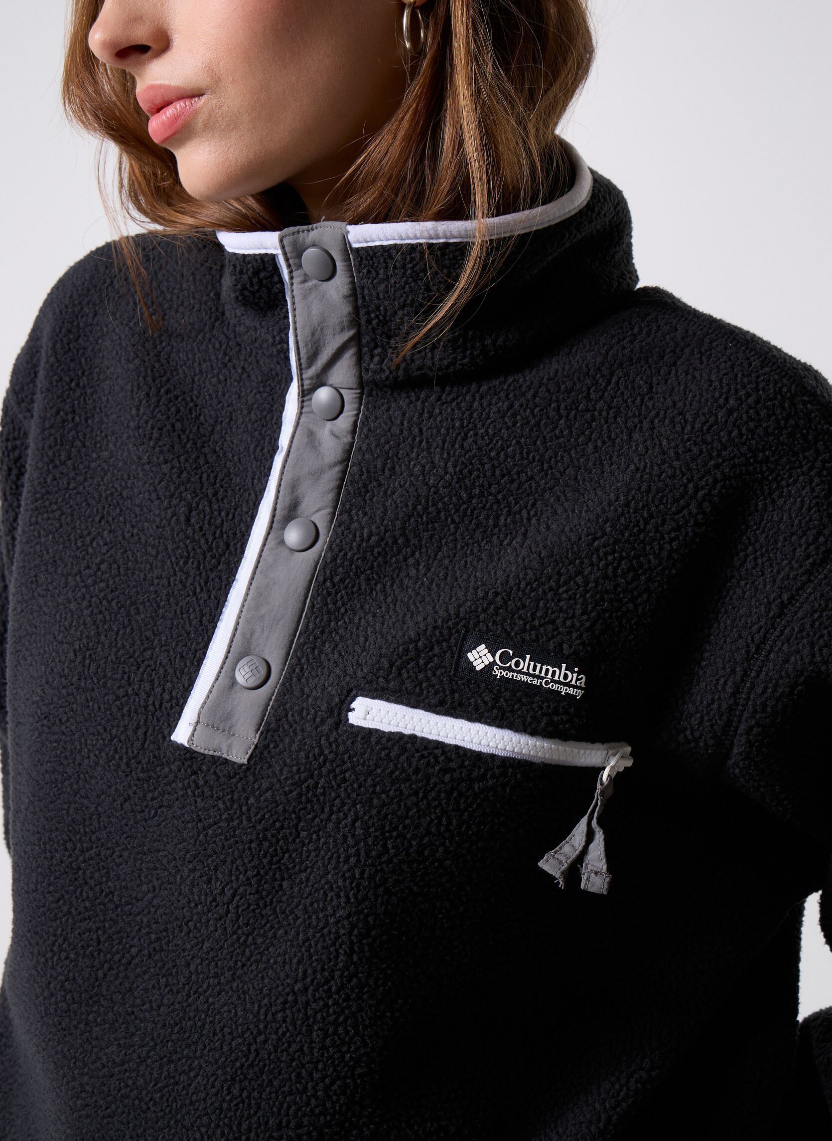Columbia Pulls polaire Helvetia II Cropped Half Snap Fleece femme noir ...