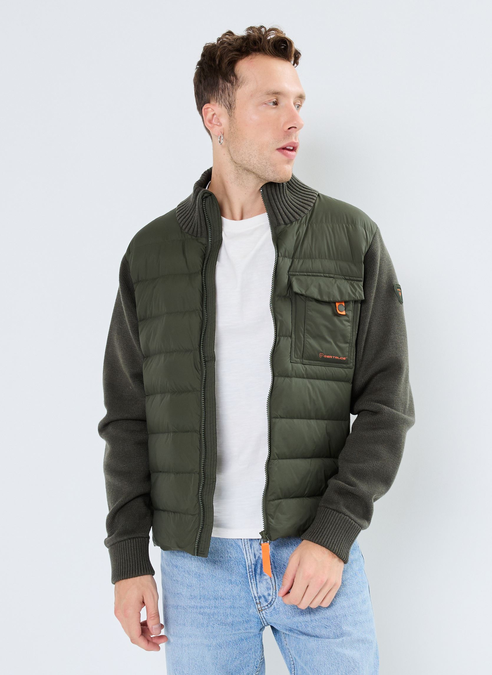 Gertrude Vestes Laurenzo Gilet Zipper homme vert | Sarenza France