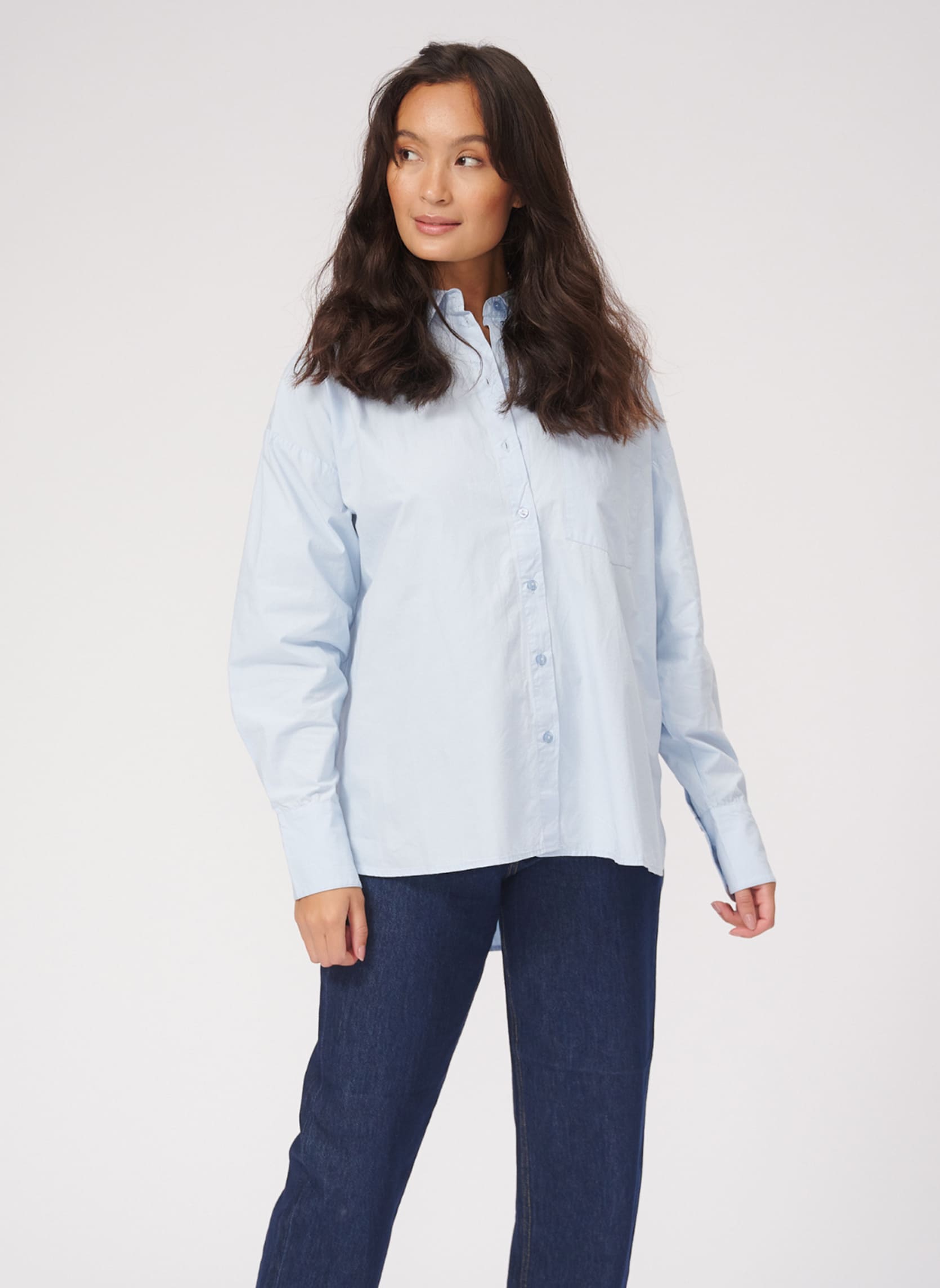 TeeShoppen Chemises manches longues Chemise décontractée femme bleu ...