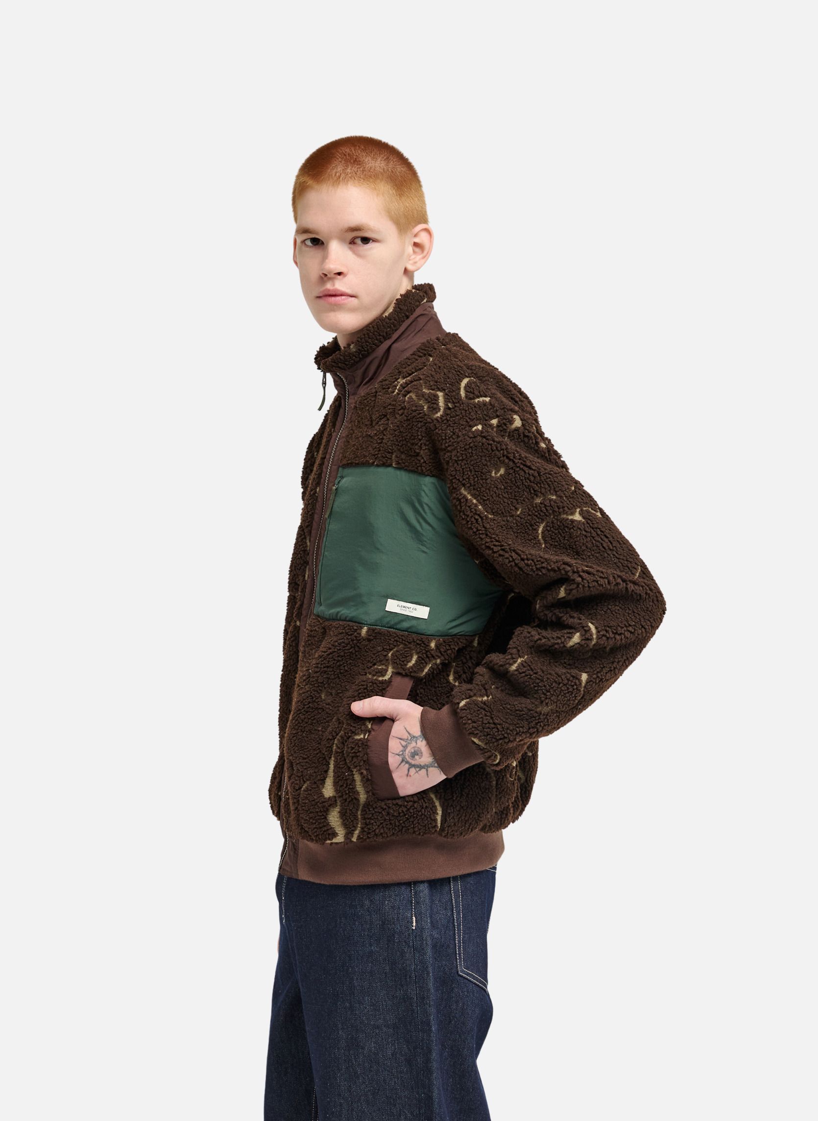 Element Blousons Oak Sherpa homme marron | Sarenza France