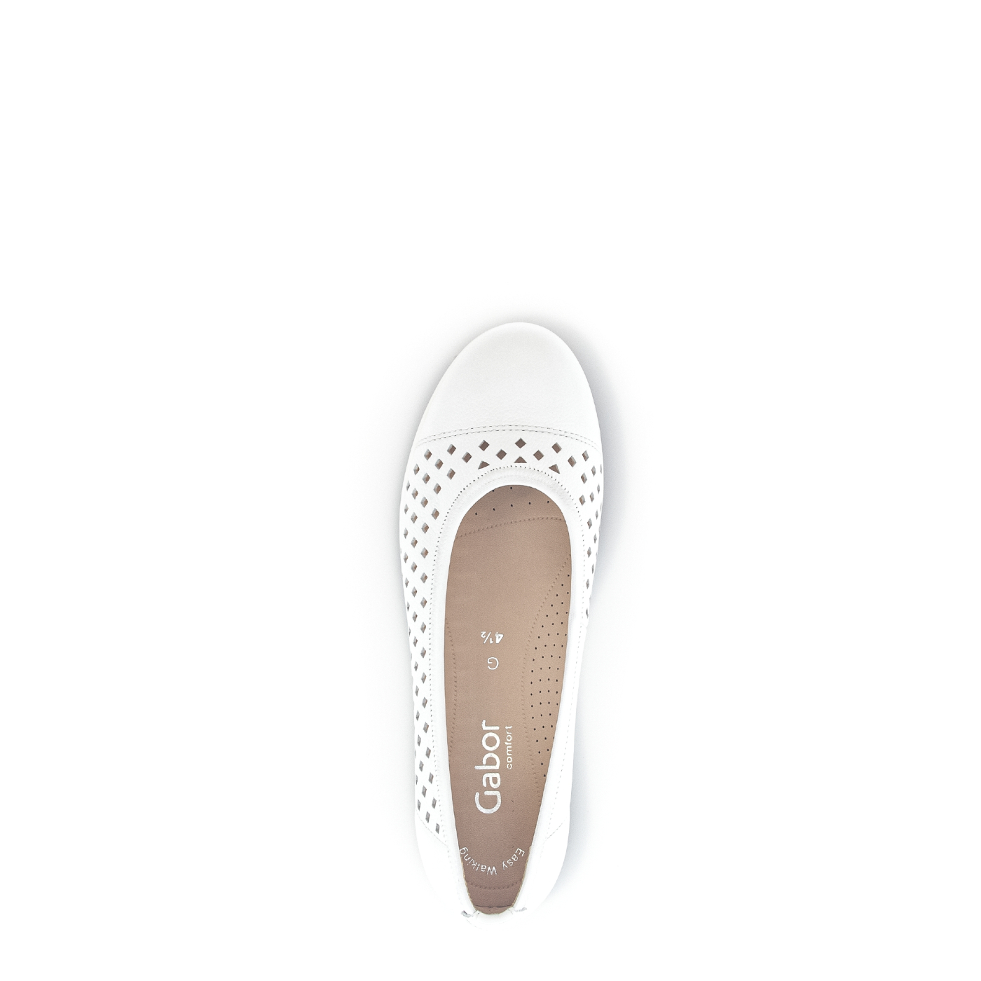 Gabor Ballerines classiques Ballerines blanches en cuir lisse blanc ...