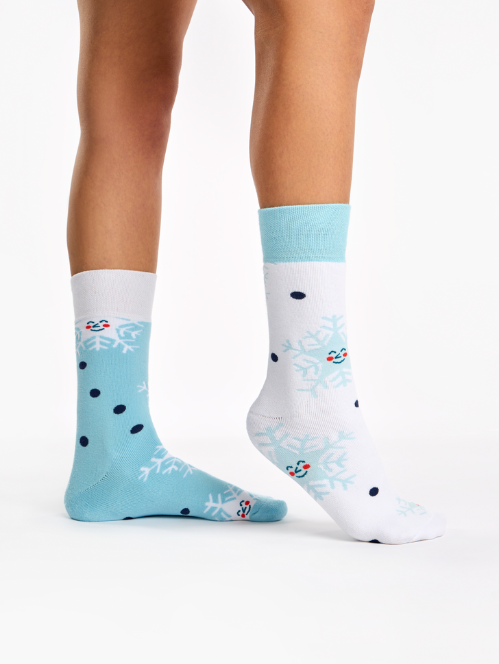 Dedoles Chaussettes Chaudes Flocons de Neige Joyeux (Bleu ...