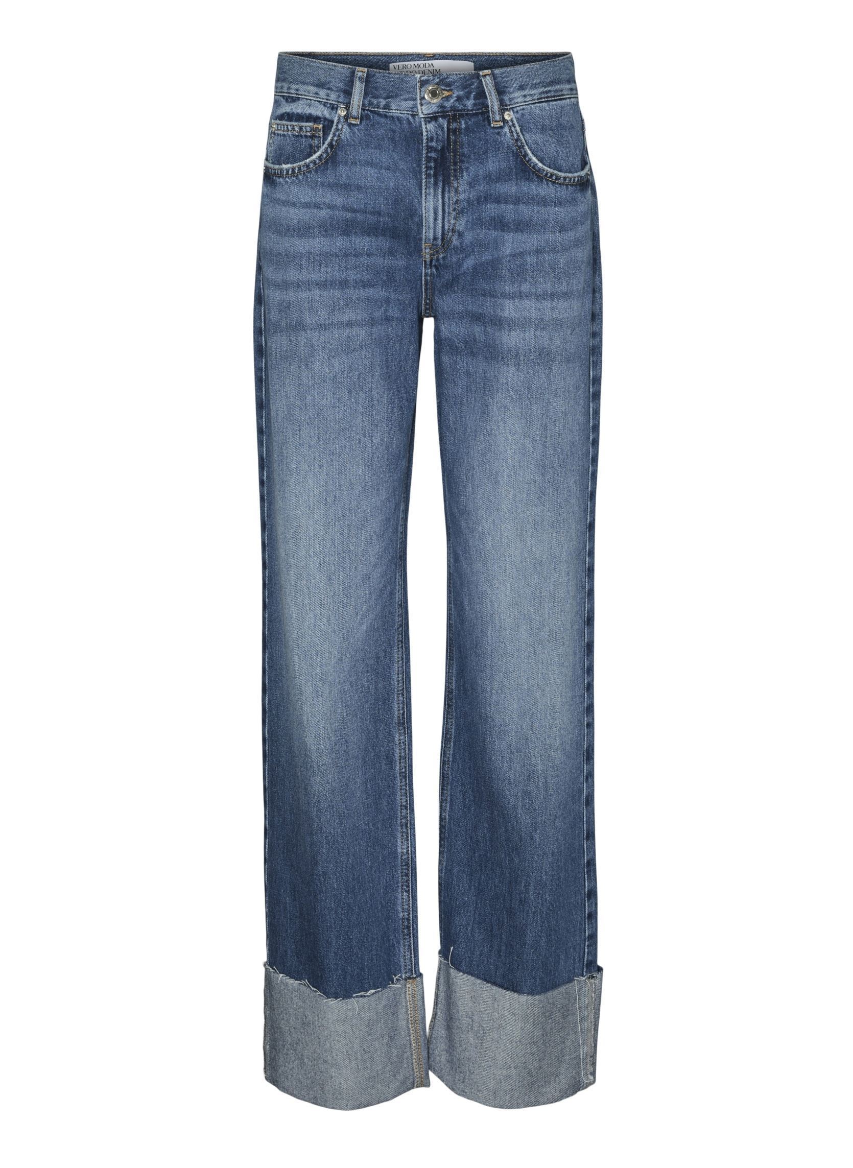 Vero Moda Jeans large Jean large - VMALLISON MR STRAIGHT FOLDUP JEANS ...