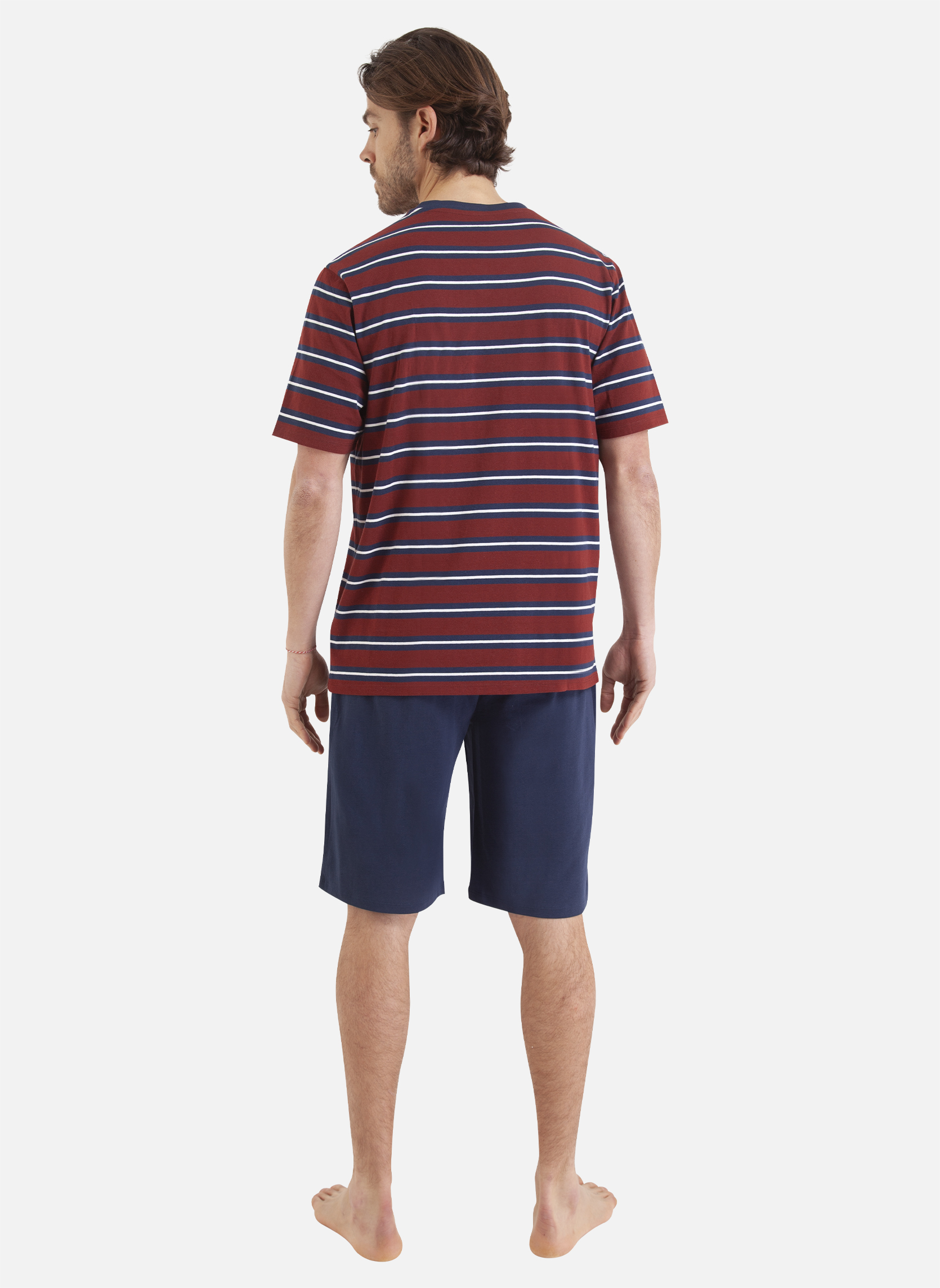 ATHENA Combinaisons Pyjama court col V homme Rayures Cap Horn Athena ...