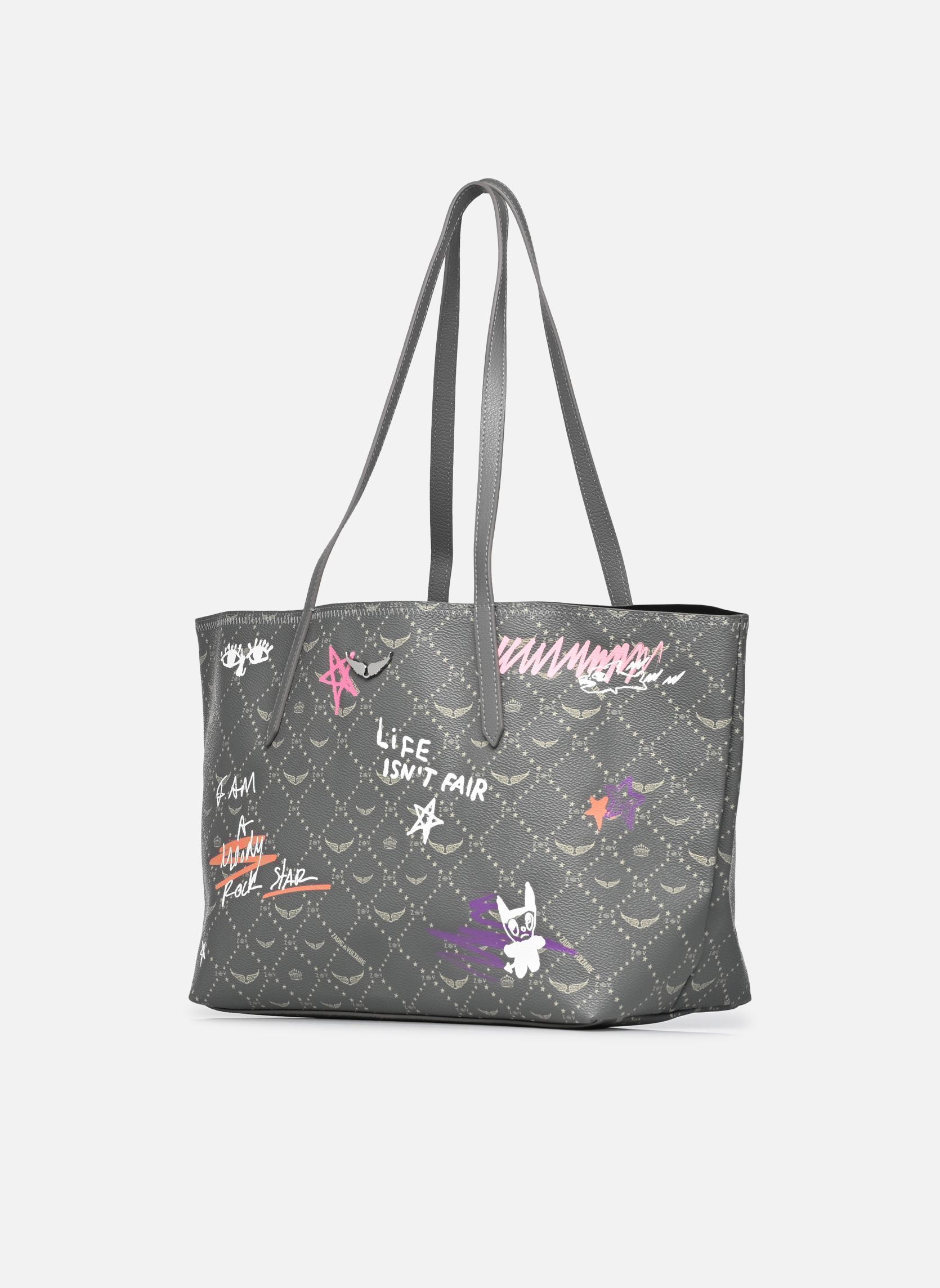 Zadig & Voltaire Cabas Z Shopper Monogram Tag femme gris | Sarenza Belgique