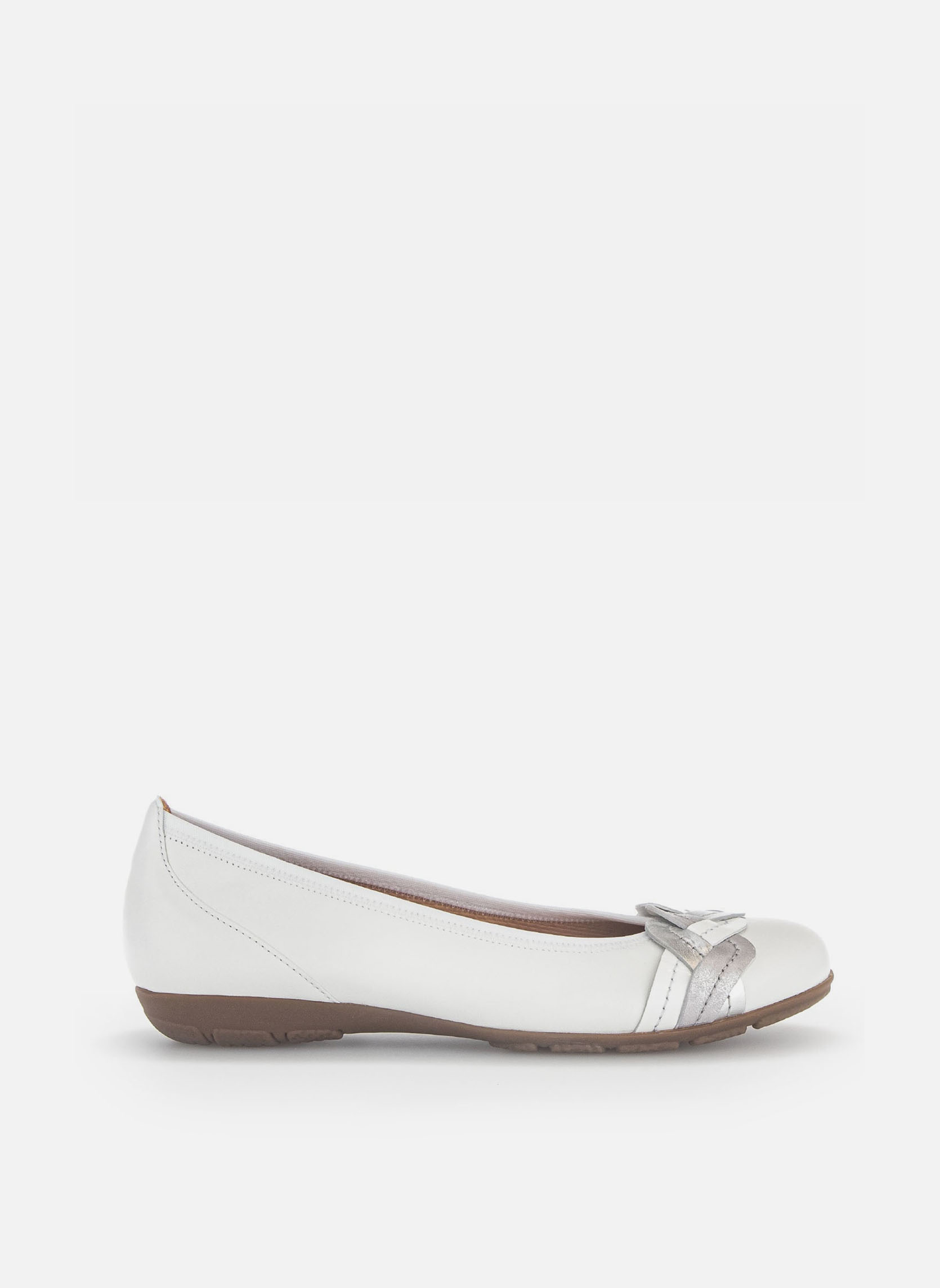 Gabor Ballerines classiques Ballerines blanches/argentées en cuir femme ...