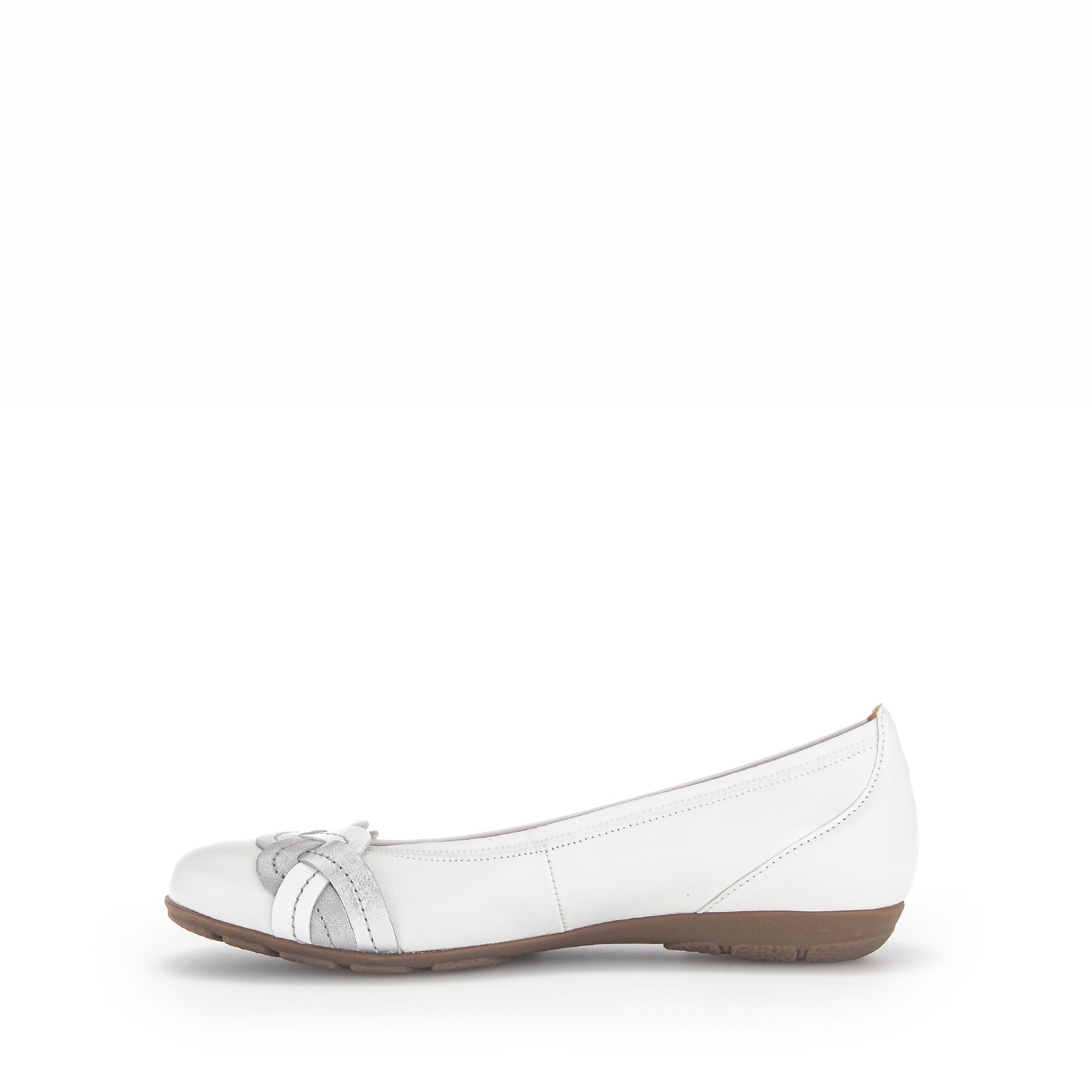 Gabor Ballerines classiques Ballerines blanches/argentées en cuir femme ...