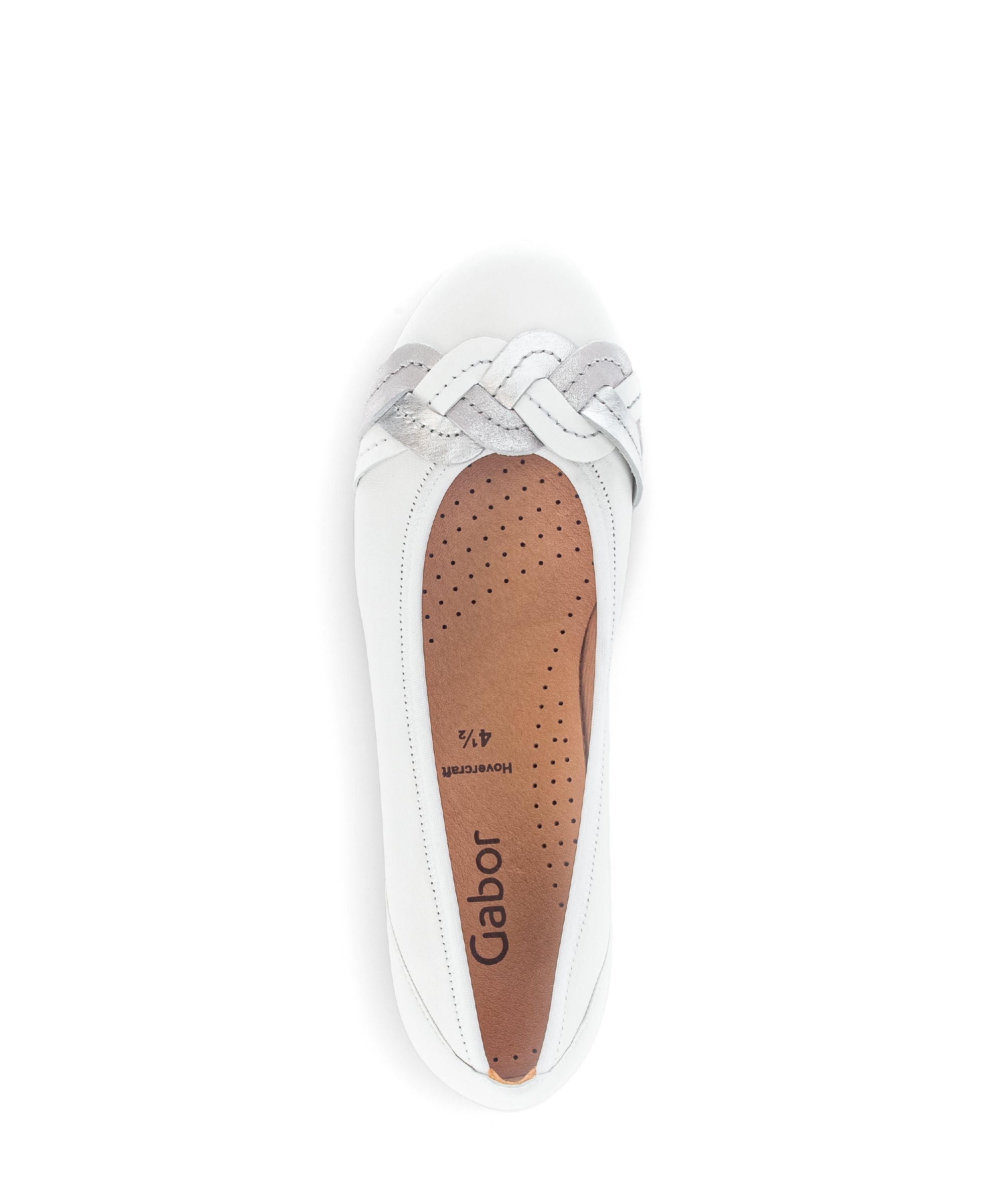 Gabor Ballerines classiques Ballerines blanches/argentées en cuir femme ...