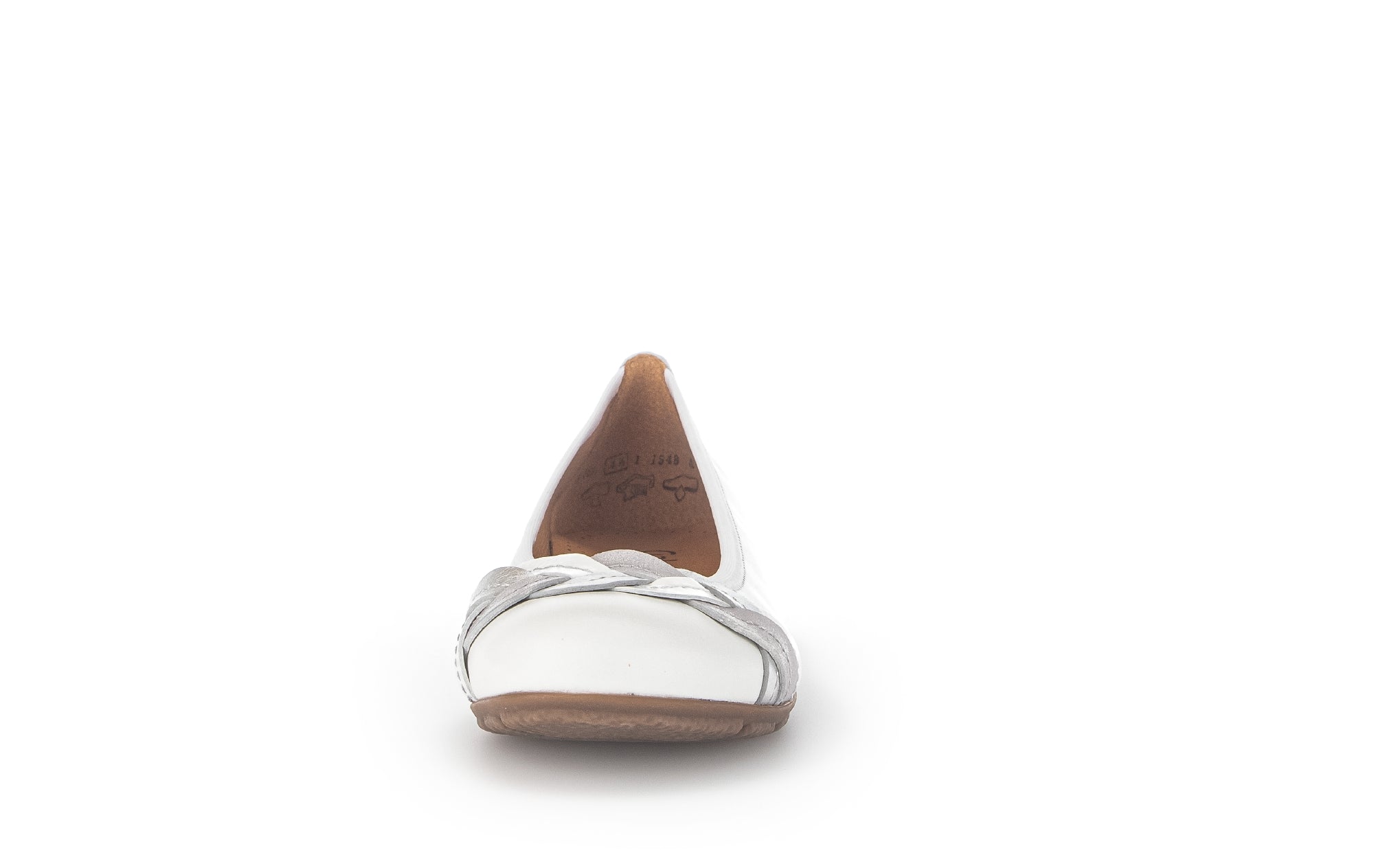 Gabor Ballerines classiques Ballerines blanches/argentées en cuir femme ...